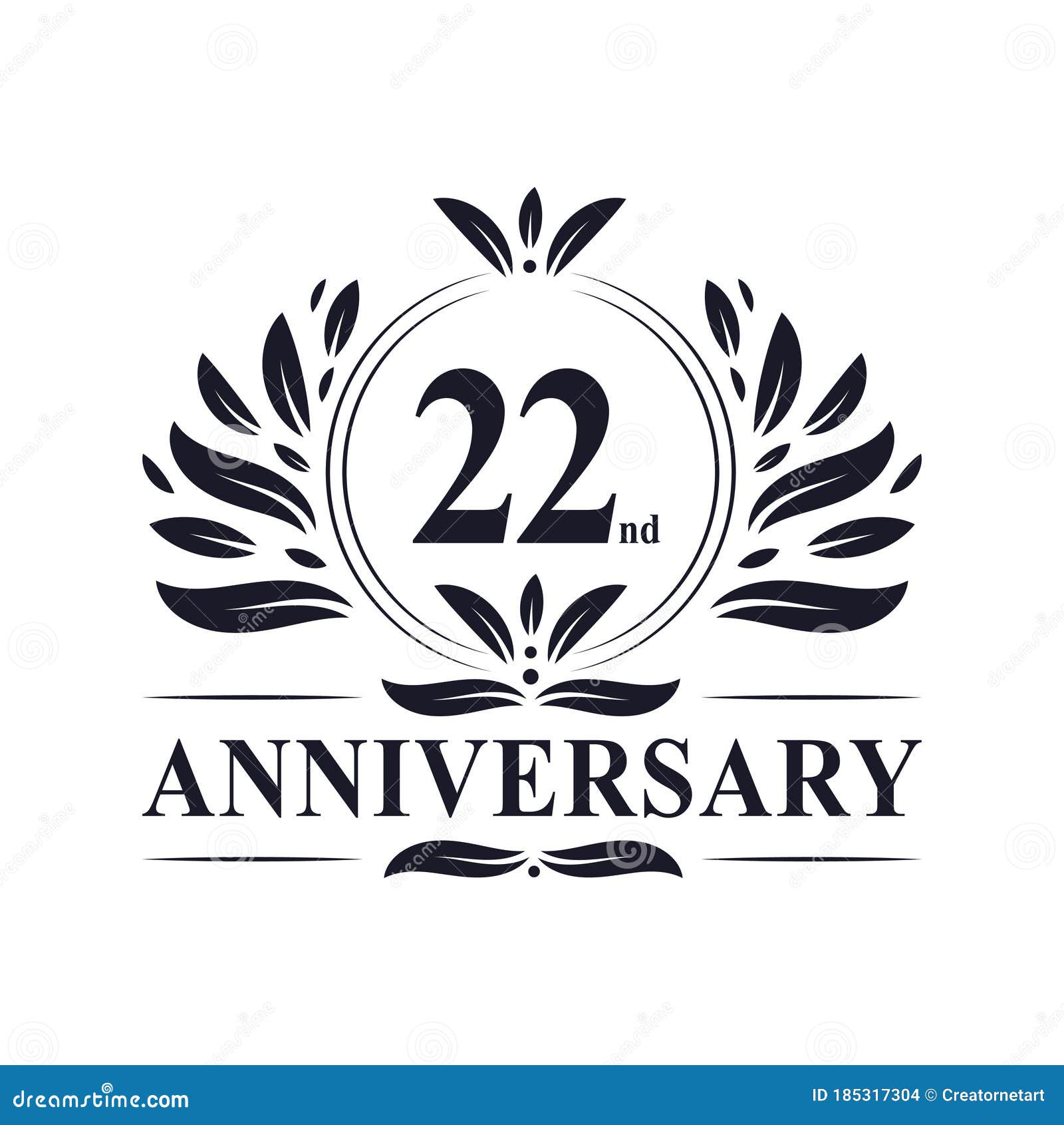 22nd Anniversary Celebration, Luxurious 22 Years Anniversary Logo ...