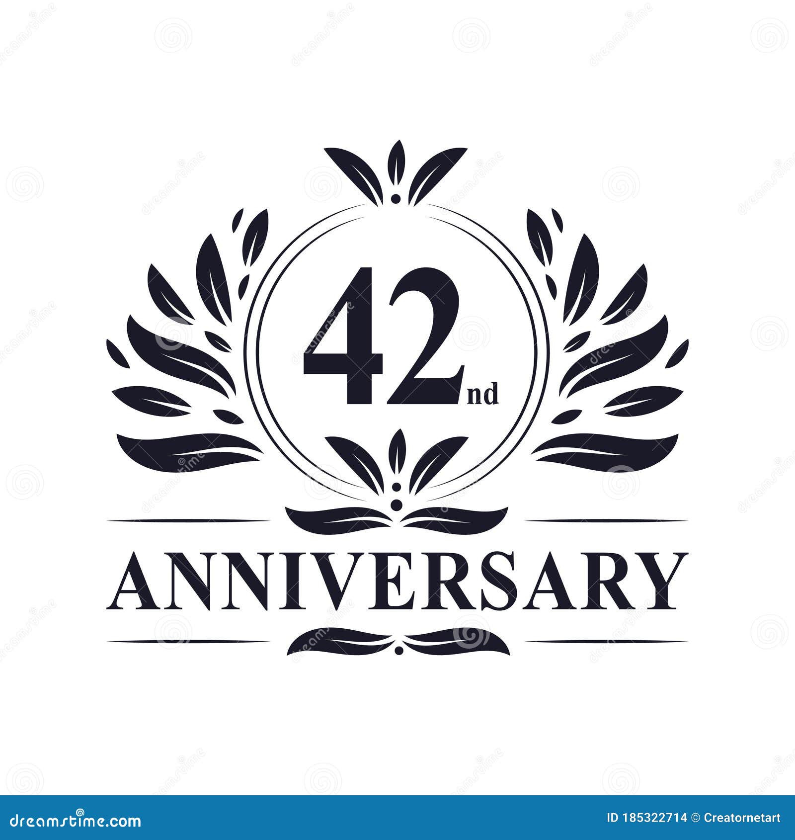 42nd Anniversary Celebration, Luxurious 42 Years Anniversary Logo ...