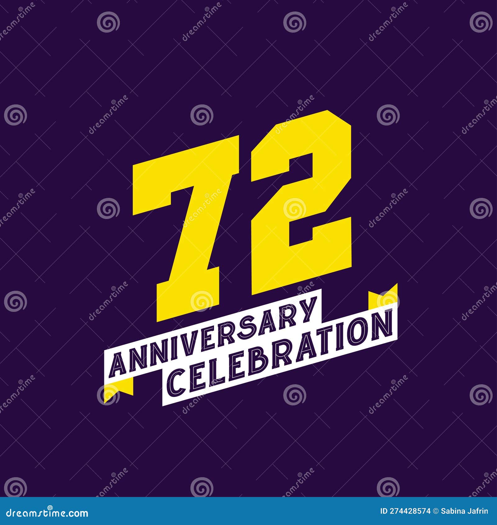 72nd Anniversary Celebration Vector Design, 72 Years Anniversary Stock ...