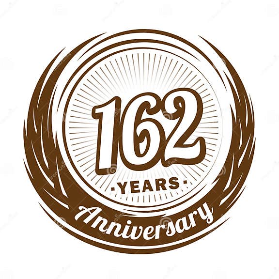 162 Years Anniversary. Elegant Anniversary Design. 162nd Logo. Stock ...