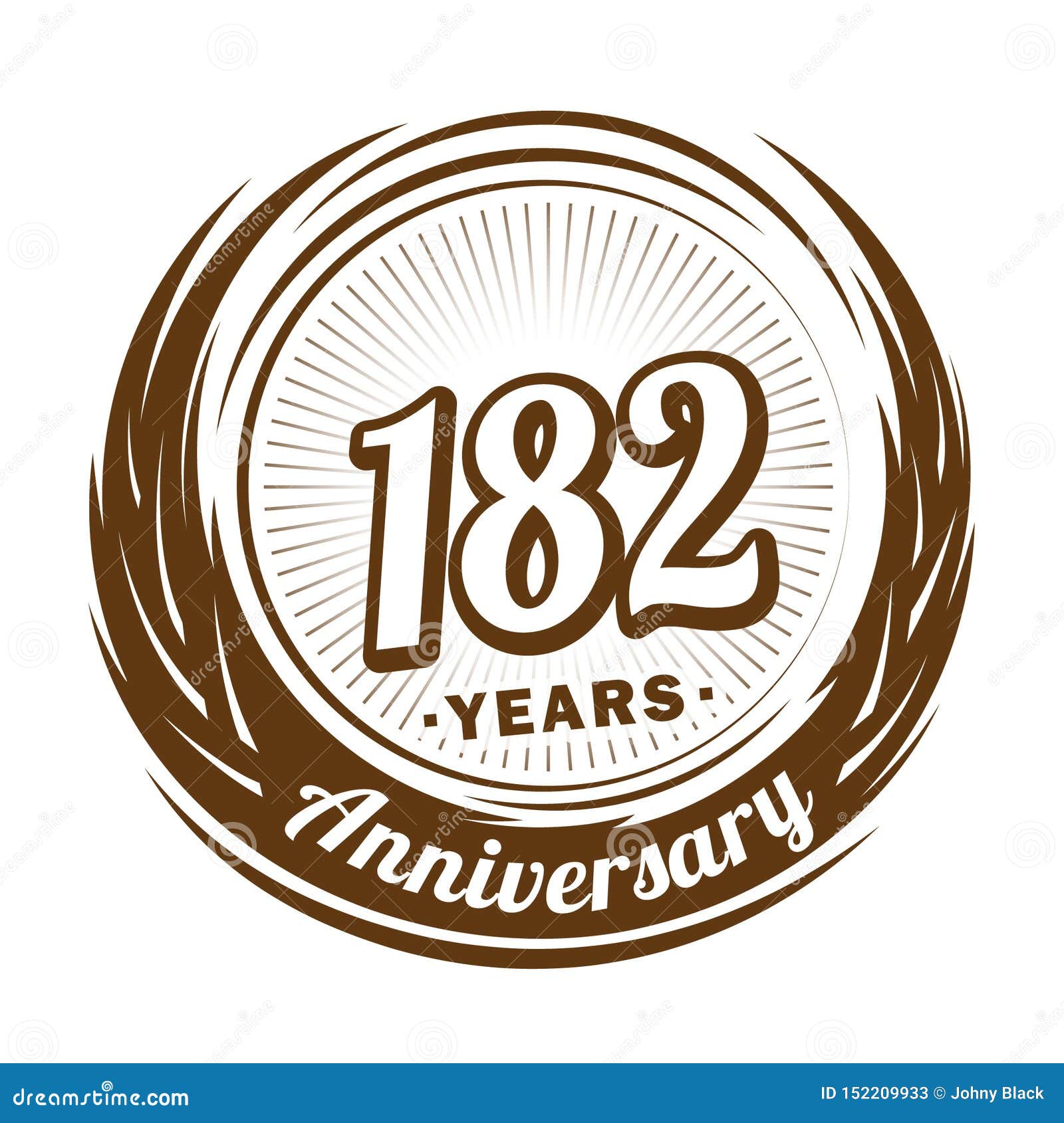 182 Years Anniversary. Elegant Anniversary Design. 182nd Logo. Stock ...