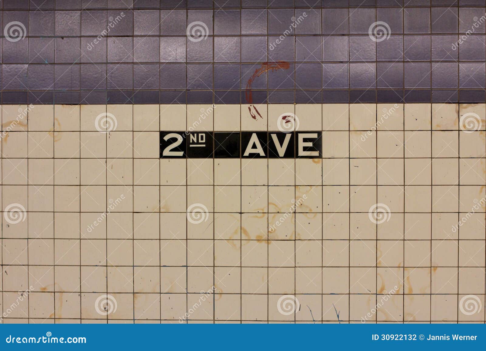 2nd AVE Station Sign stock photo. Image of tile, public - 30922132