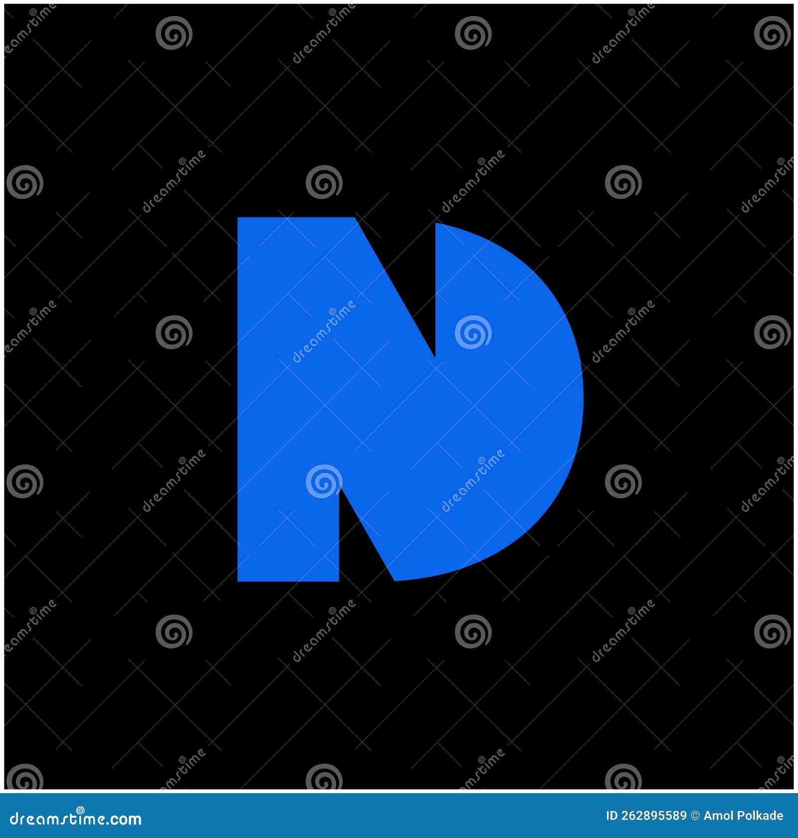 ND Blue Monogram. ND Company Name Initial Letters Icon Stock Vector ...
