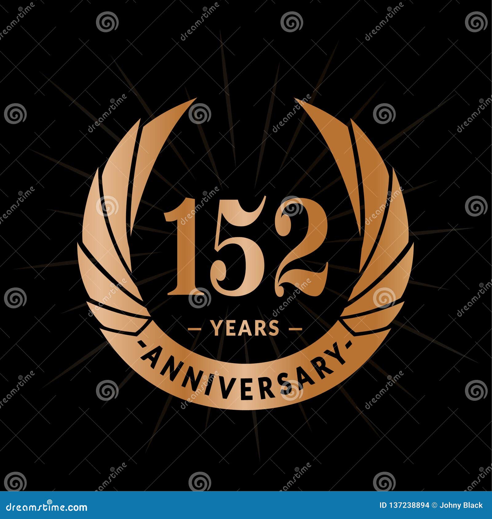 152 Years Anniversary Design Template. Elegant Anniversary Logo Design ...