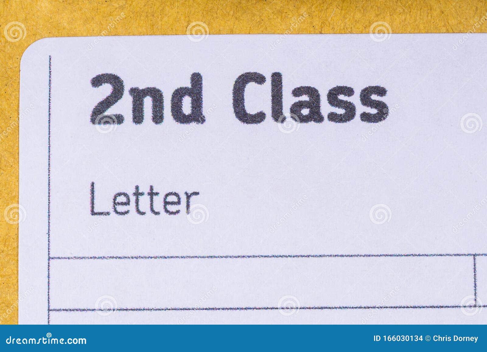2nd Class Letter Label stock photo. Image of post, package - 166030134