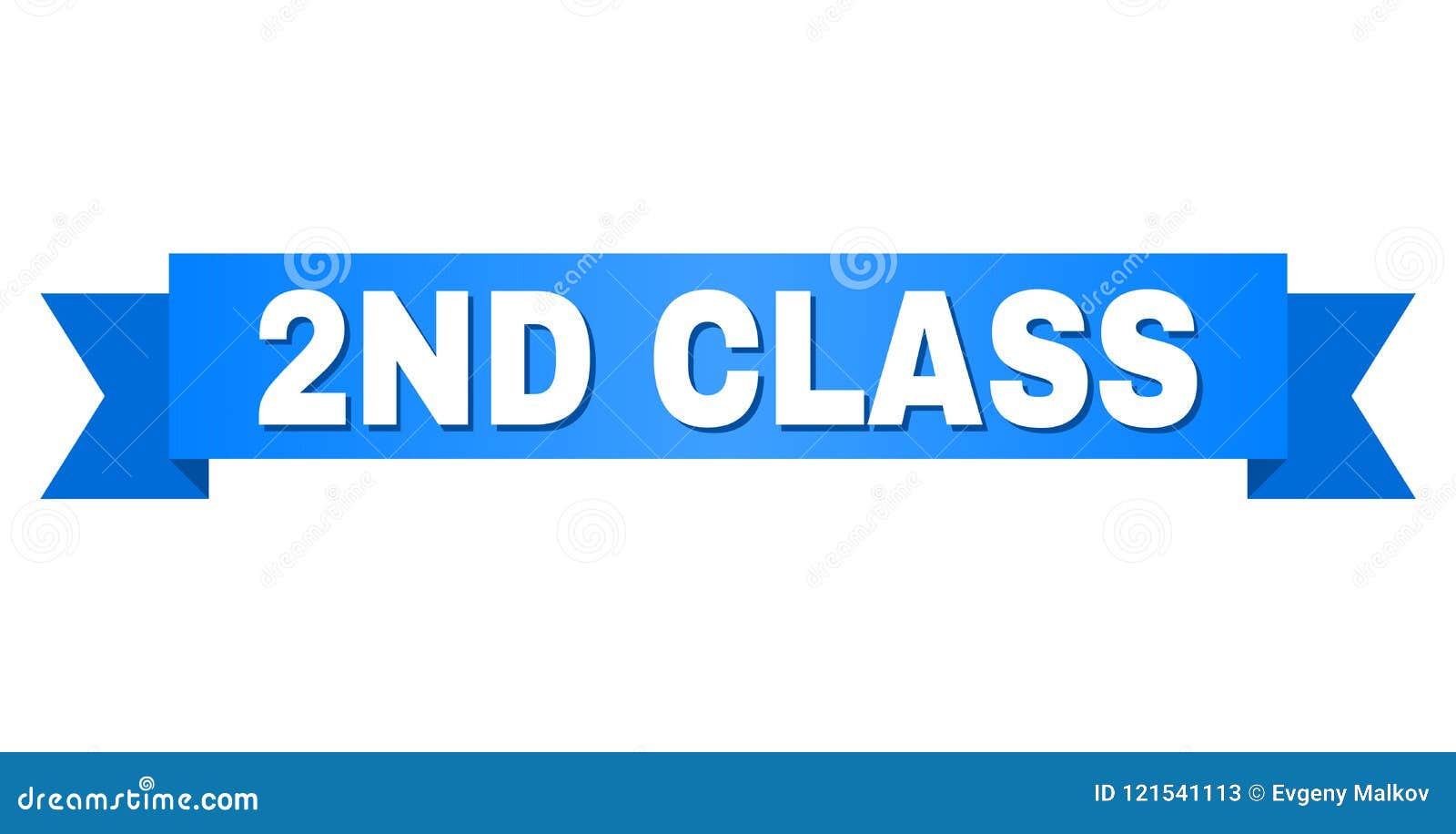 Blue Ribbon with 2ND CLASS Text Stock Illustration - Illustration of ...