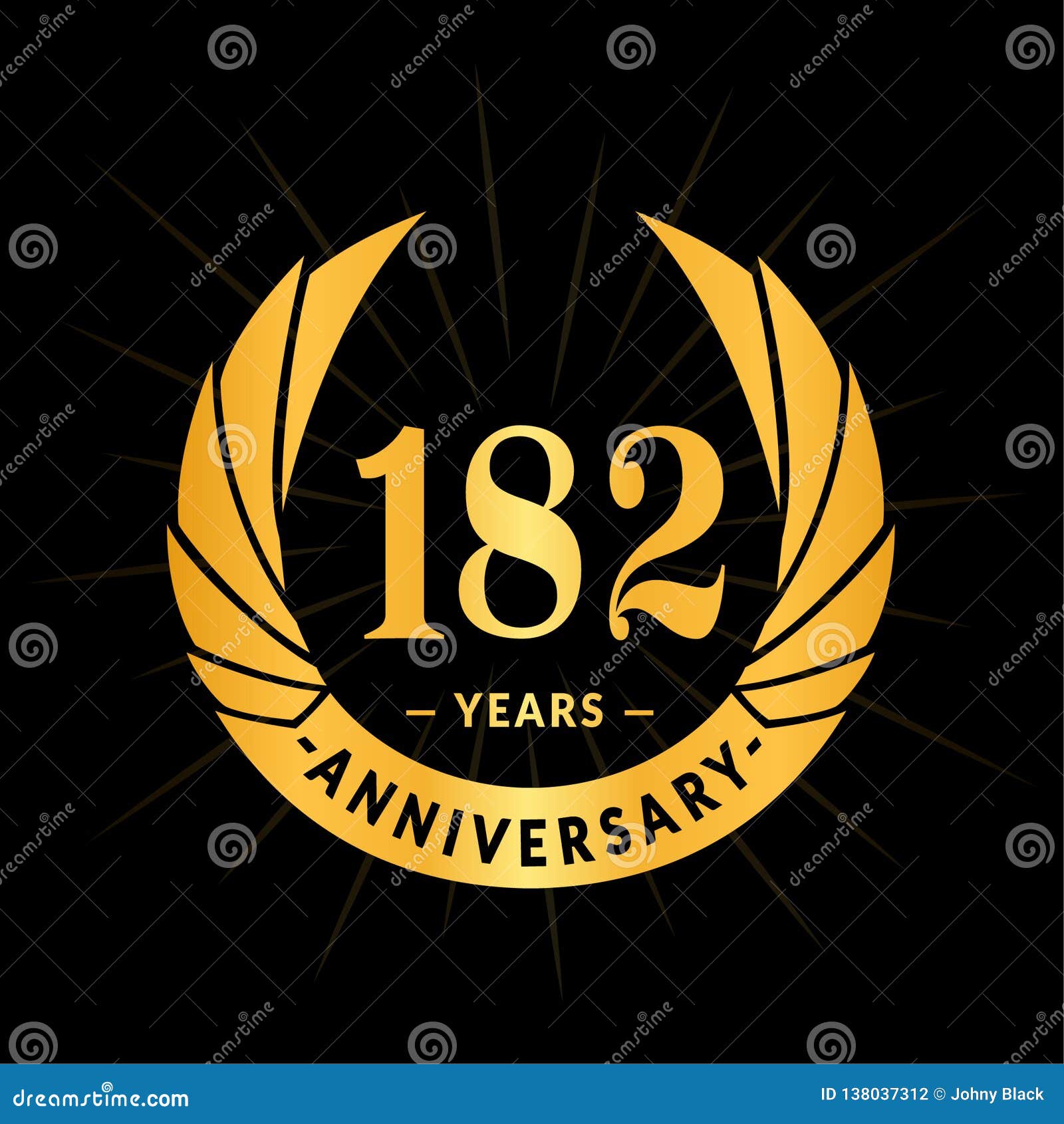 182 Years Anniversary Design Template. Elegant Anniversary Logo Design ...