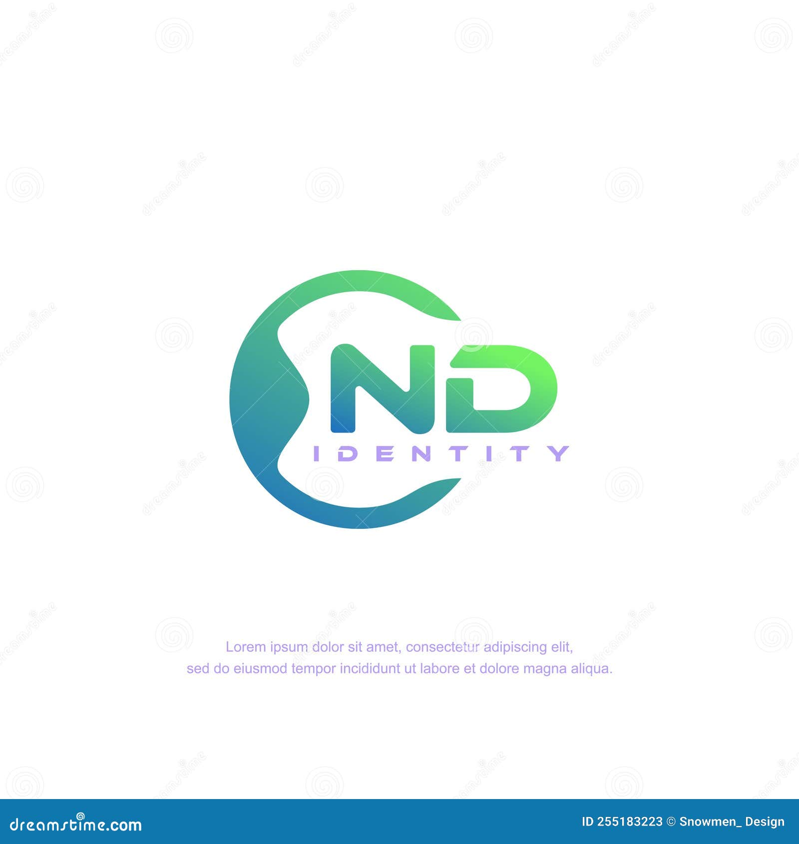 ND Initial Letter Circular Line Logo Template Vector with Gradient ...