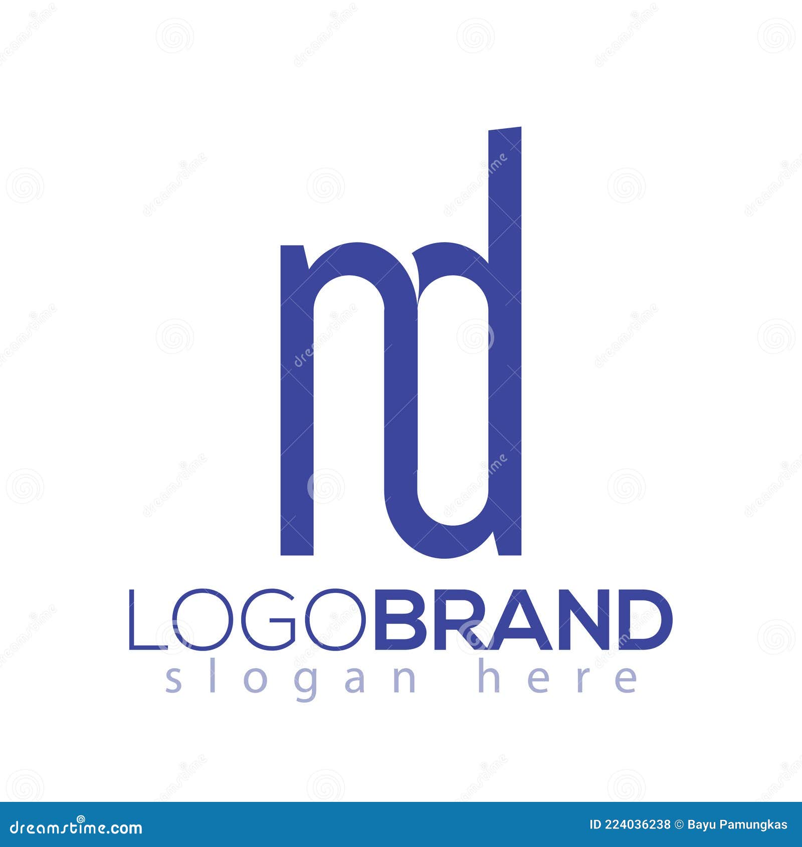 ND Initial Letter Logo Vector Element Template Stock Vector ...