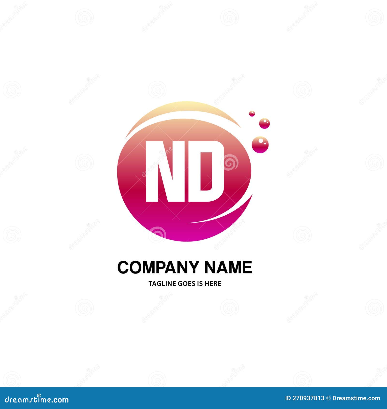 ND Initial Logo with Colorful Circle Template Vector Stock Vector ...