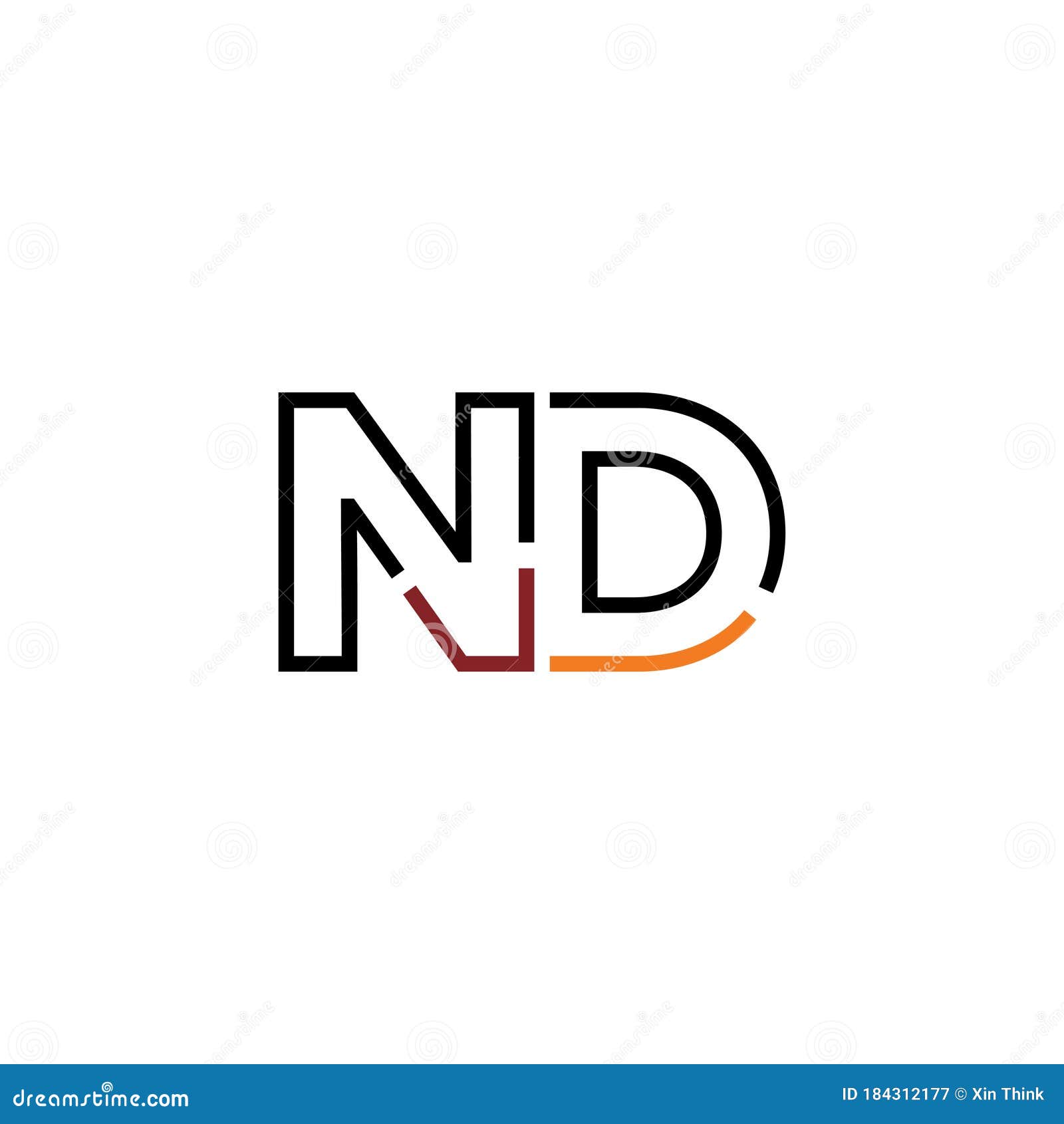 ND Letter Logo Icon Design Template Elements Stock Vector ...