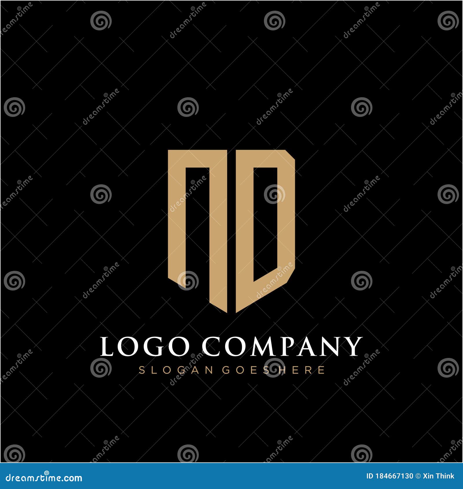 ND Letter Logo Icon Design Template Elements Stock Vector ...