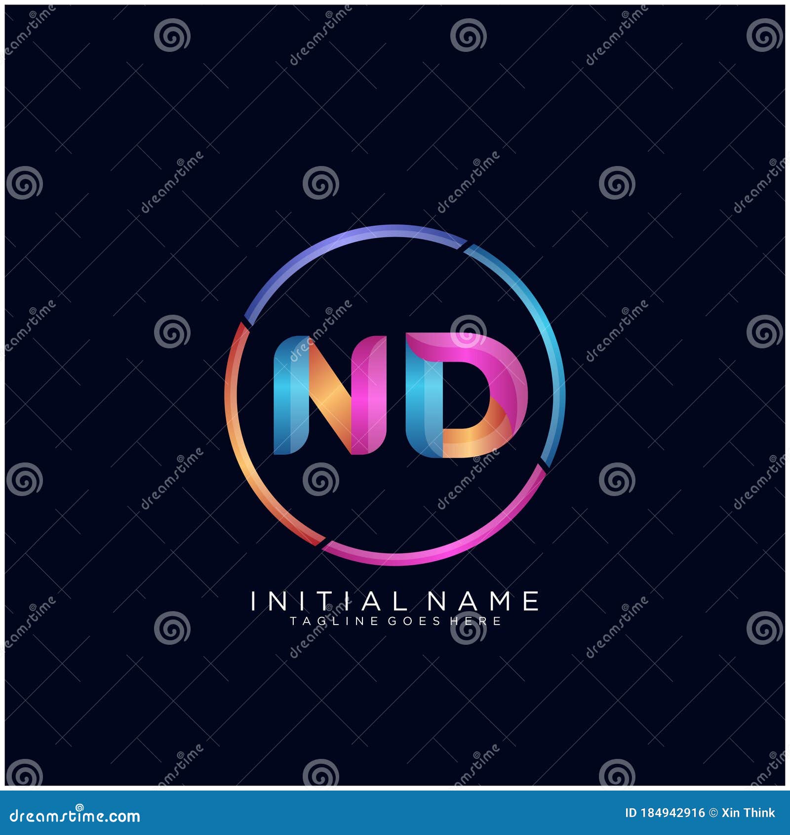 ND Letter Logo Icon Design Template Elements Stock Vector ...