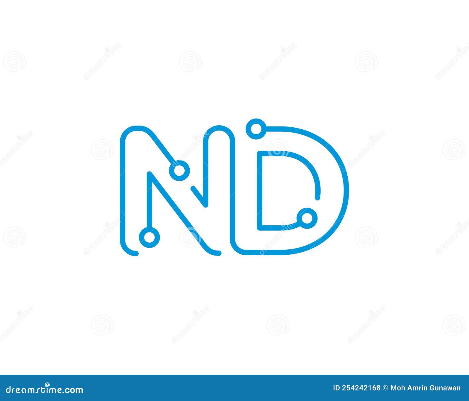 ND Letters, Electronic Circuit, Technology Logo Design Vector 001 Stock ...