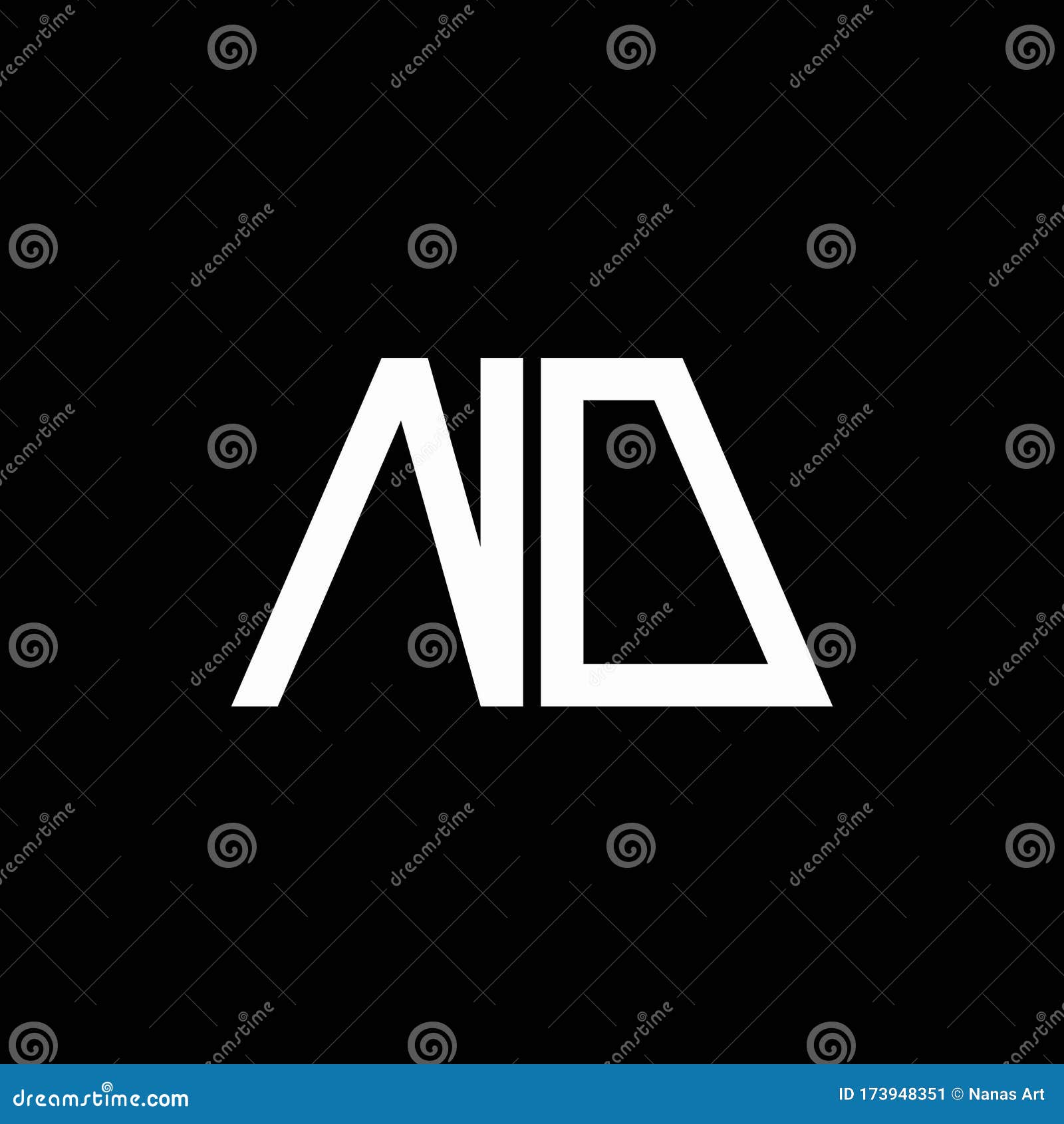 ND Logo Abstract Monogram Isolated on Black Background Stock Vector ...