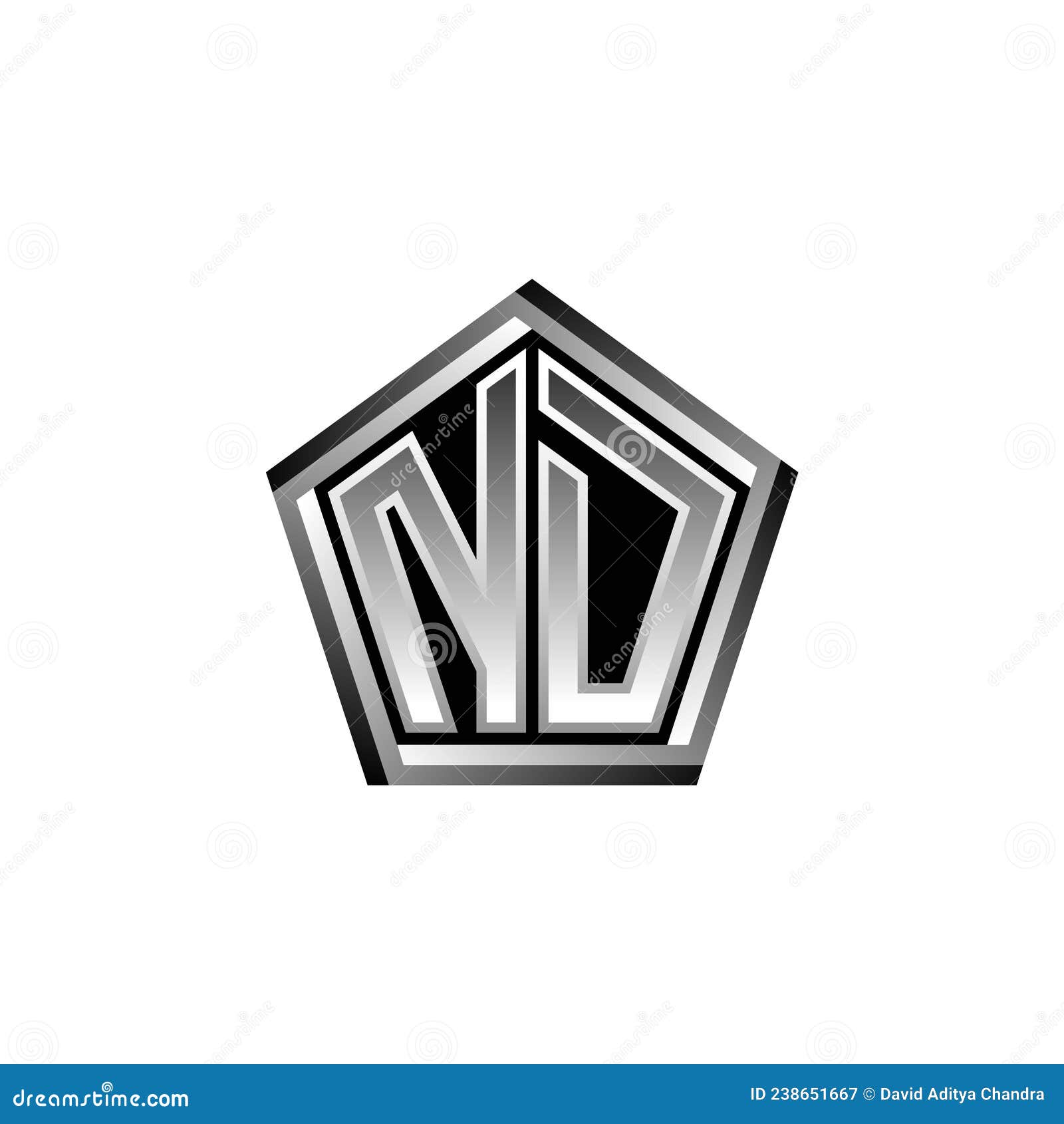 ND Logo Monogram Silver Geometric Modern Design Stock Vector ...