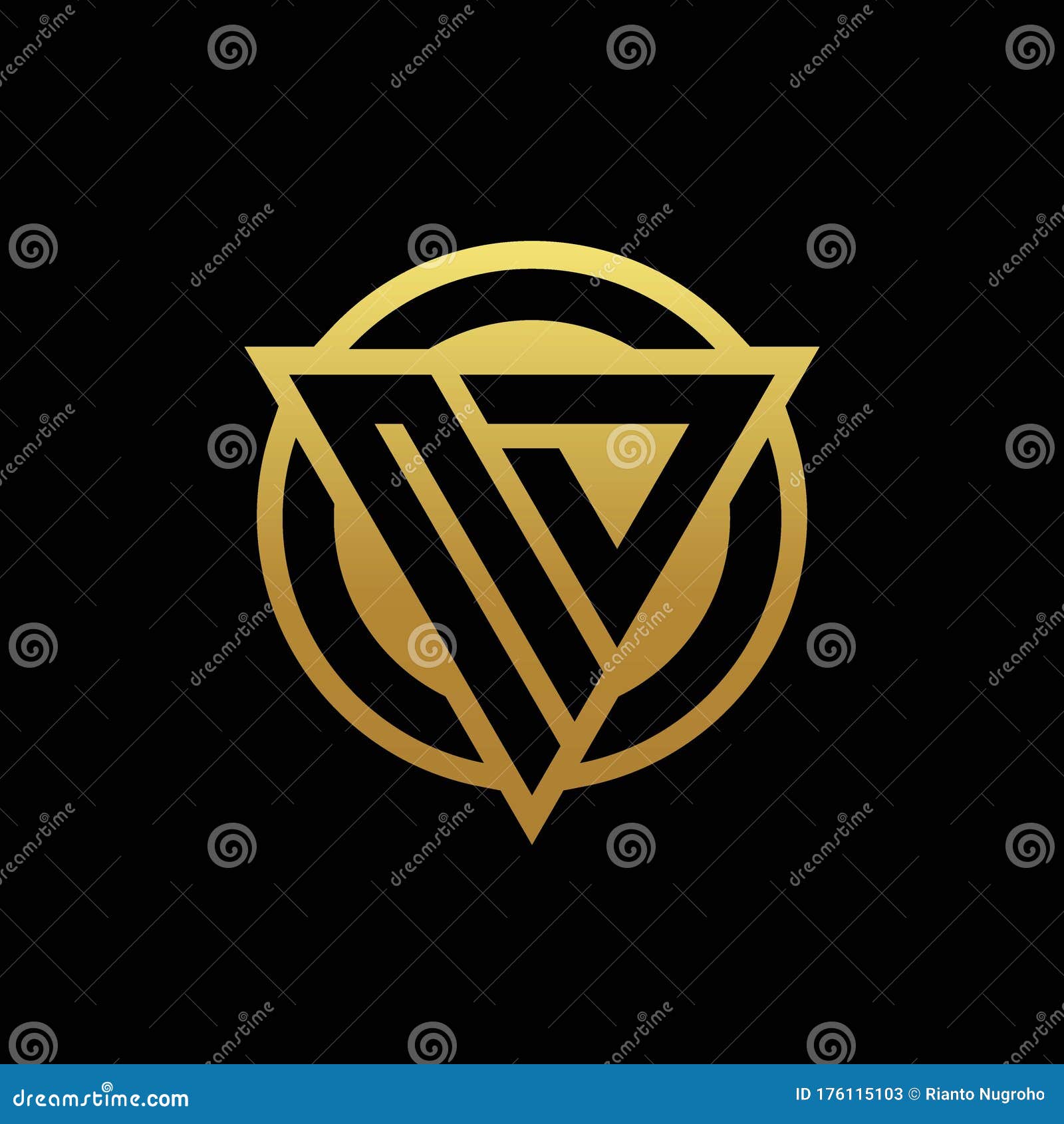 ND Logo Monogram with Triangle Shape and Circle Rounded Isolated on ...