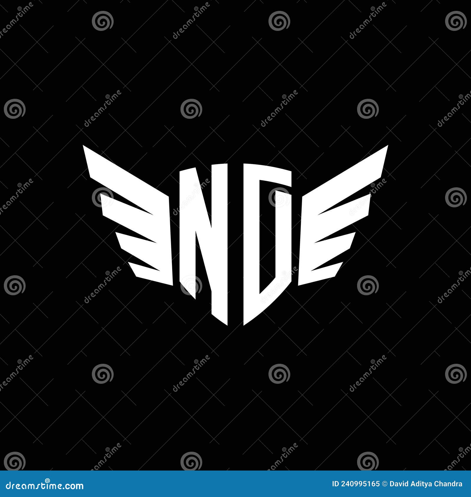 ND Monogram Wing Shape Style Stock Vector - Illustration of element ...