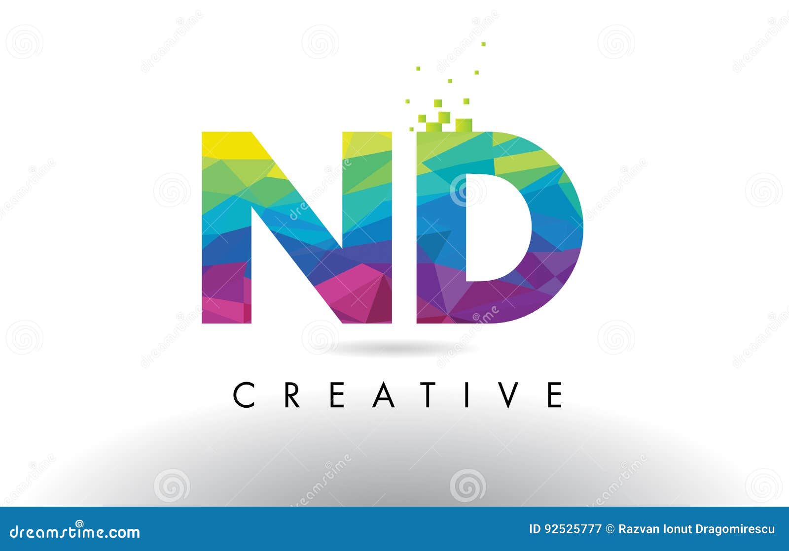 ND N D Colorful Letter Origami Triangles Design Vector. Stock Vector ...