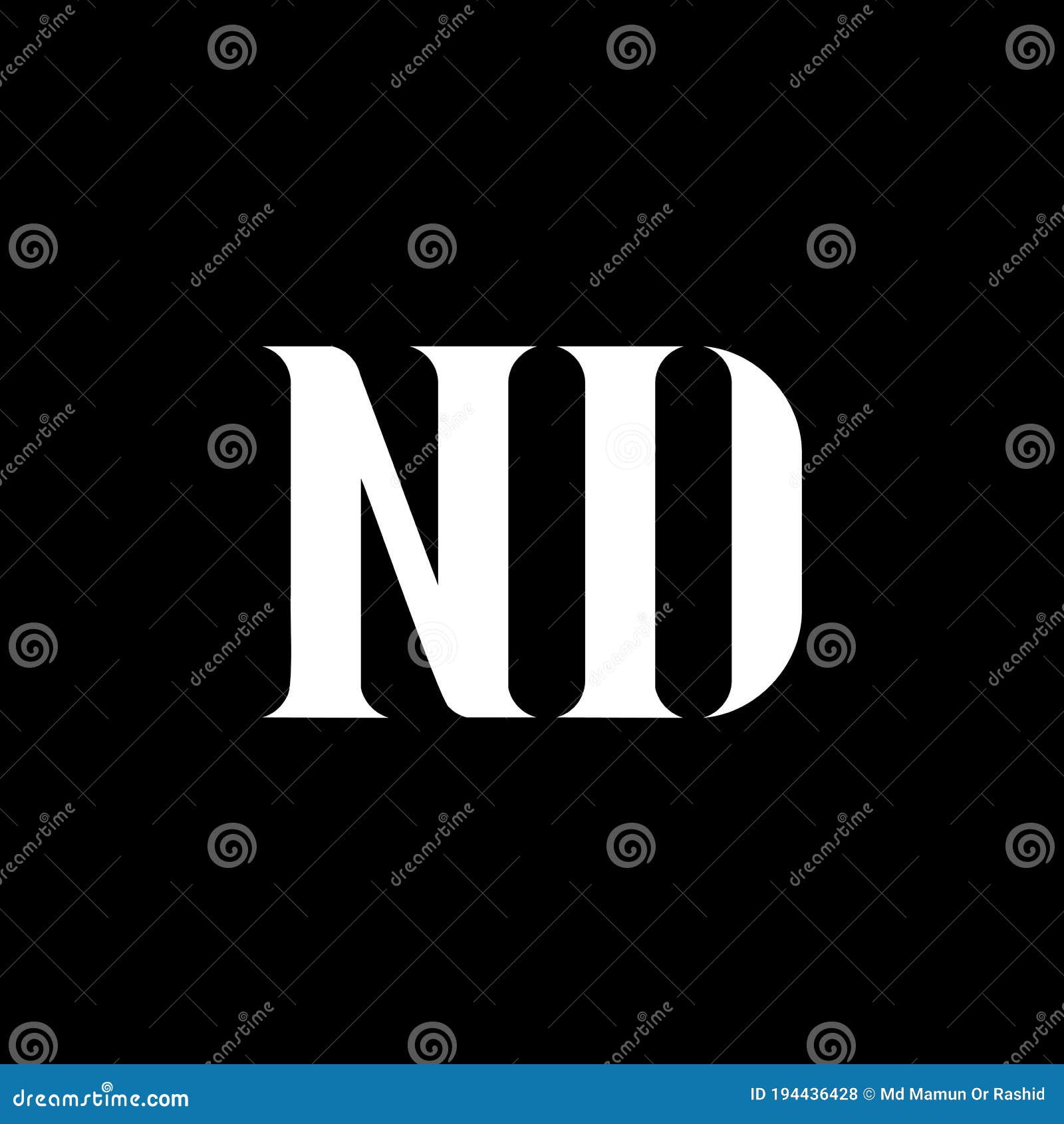 ND N D Letter Logo Design. Initial Letter ND Uppercase Monogram Logo ...