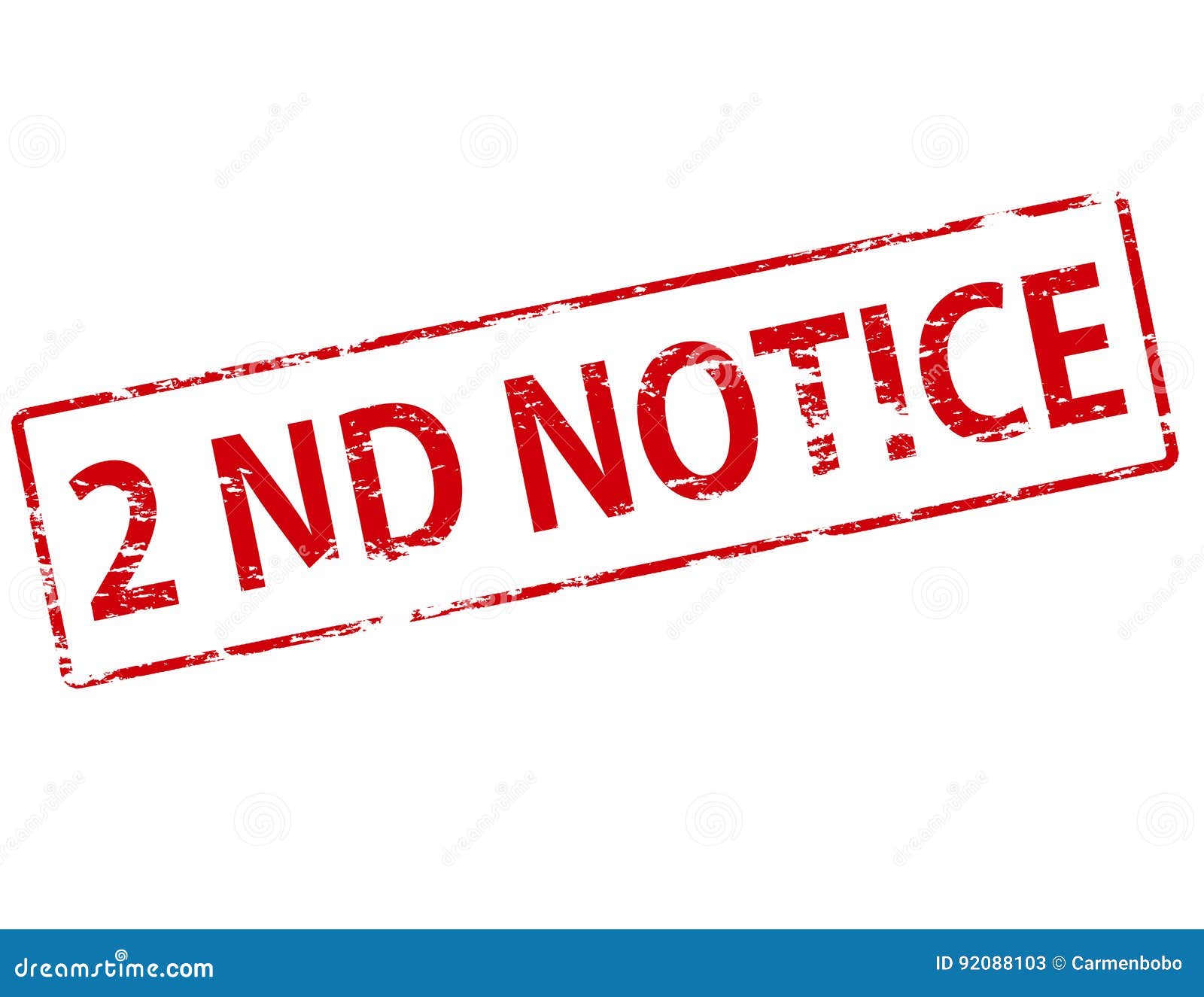 2nd notice stock illustration. Illustration of text, symbol - 92088103