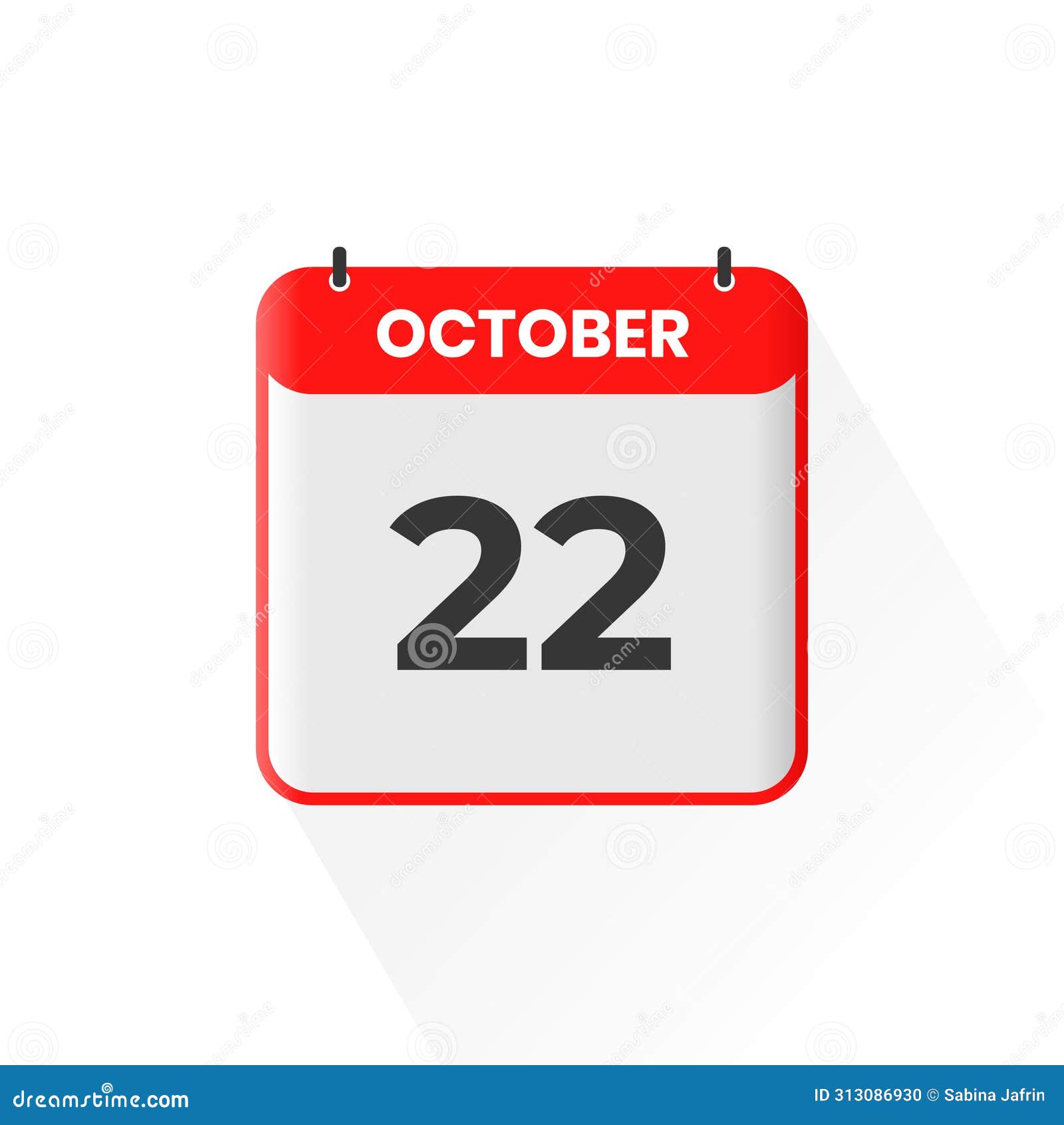 22nd October Calendar Icon. October 22 Calendar Date Month Icon Vector ...