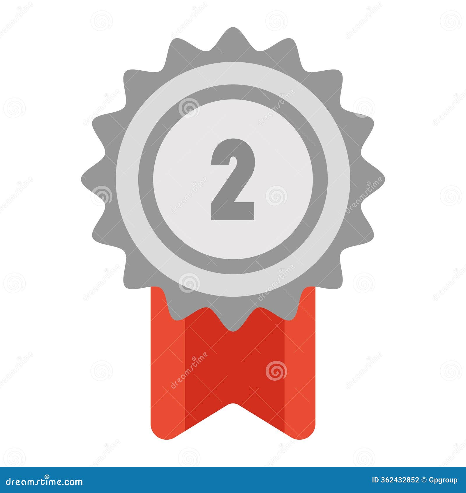 2nd place ribbon icon stock illustration. Illustration of isolated ...