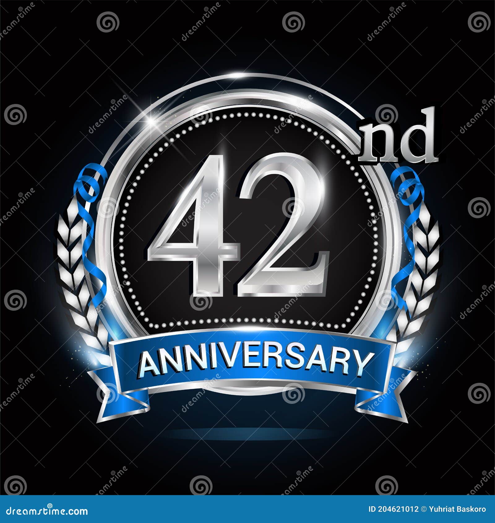 42nd Silver Anniversary Logo Vector Illustration | CartoonDealer.com ...
