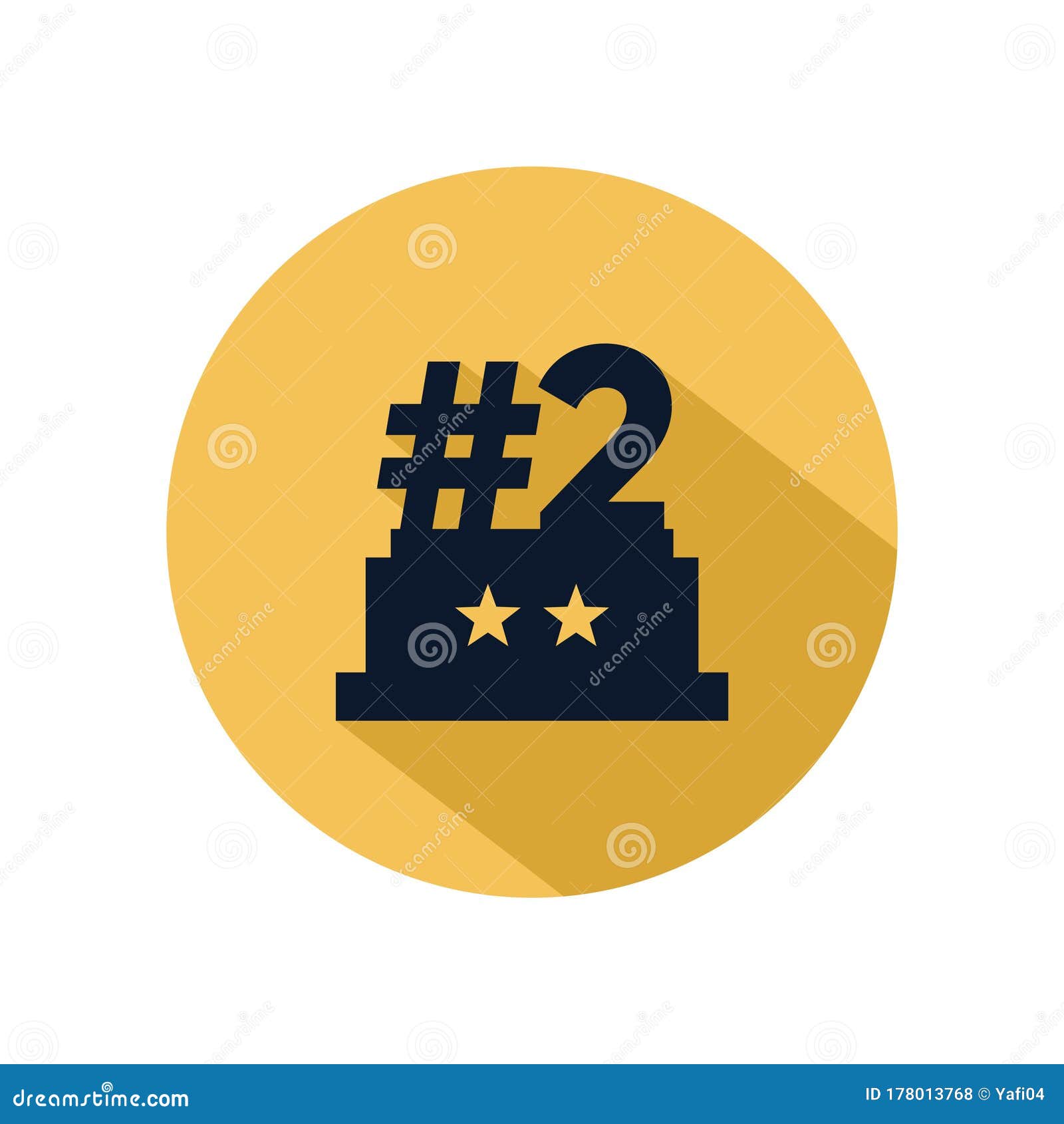 2nd Trophy Icon Vector, Reward for 2nd Champions Isolated on Yellow ...