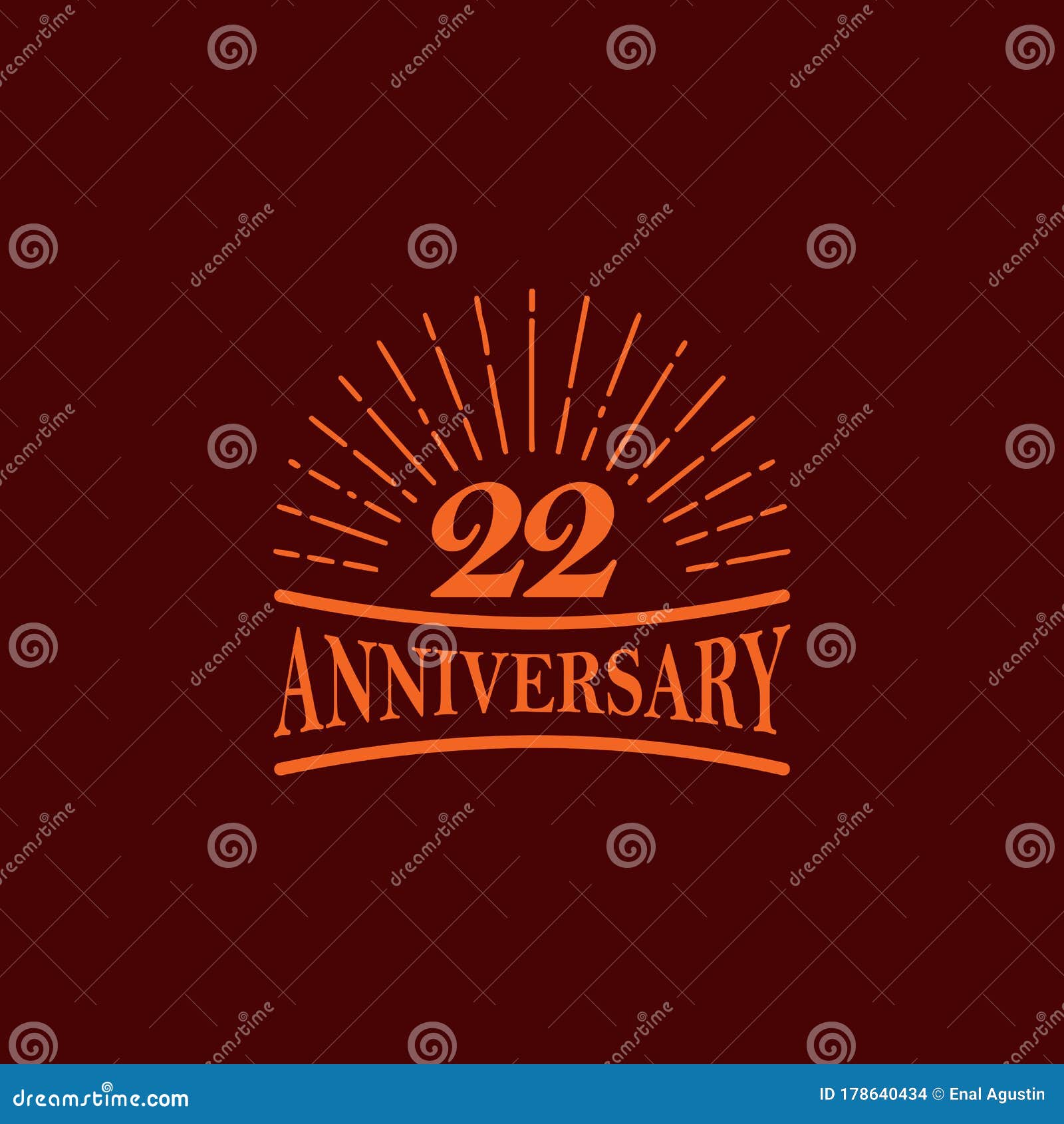 22nd Year Anniversary Logo Design Template Vector Illustration ...
