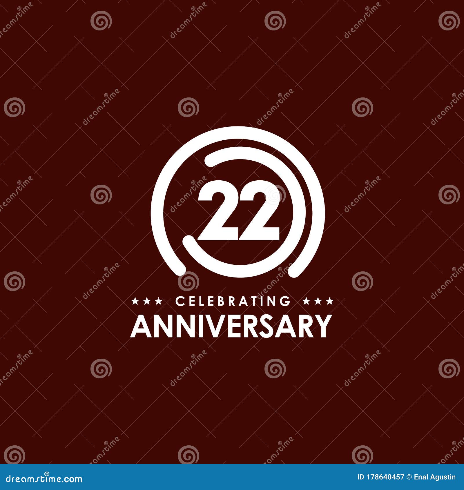 22nd Year Anniversary Logo Design Template Stock Vector - Illustration ...