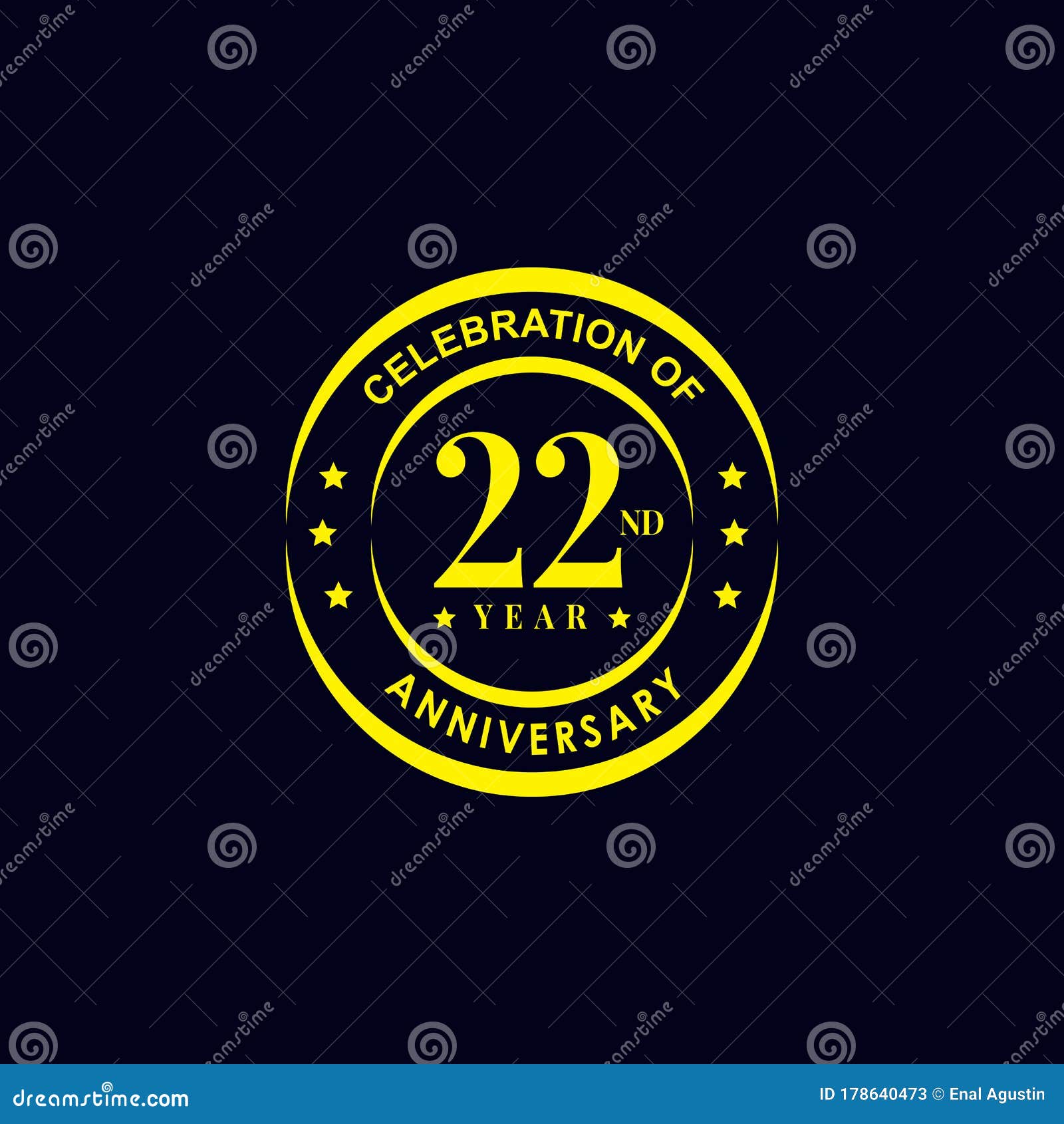 22nd Year Anniversary Logo Design Template Vector Illustration ...