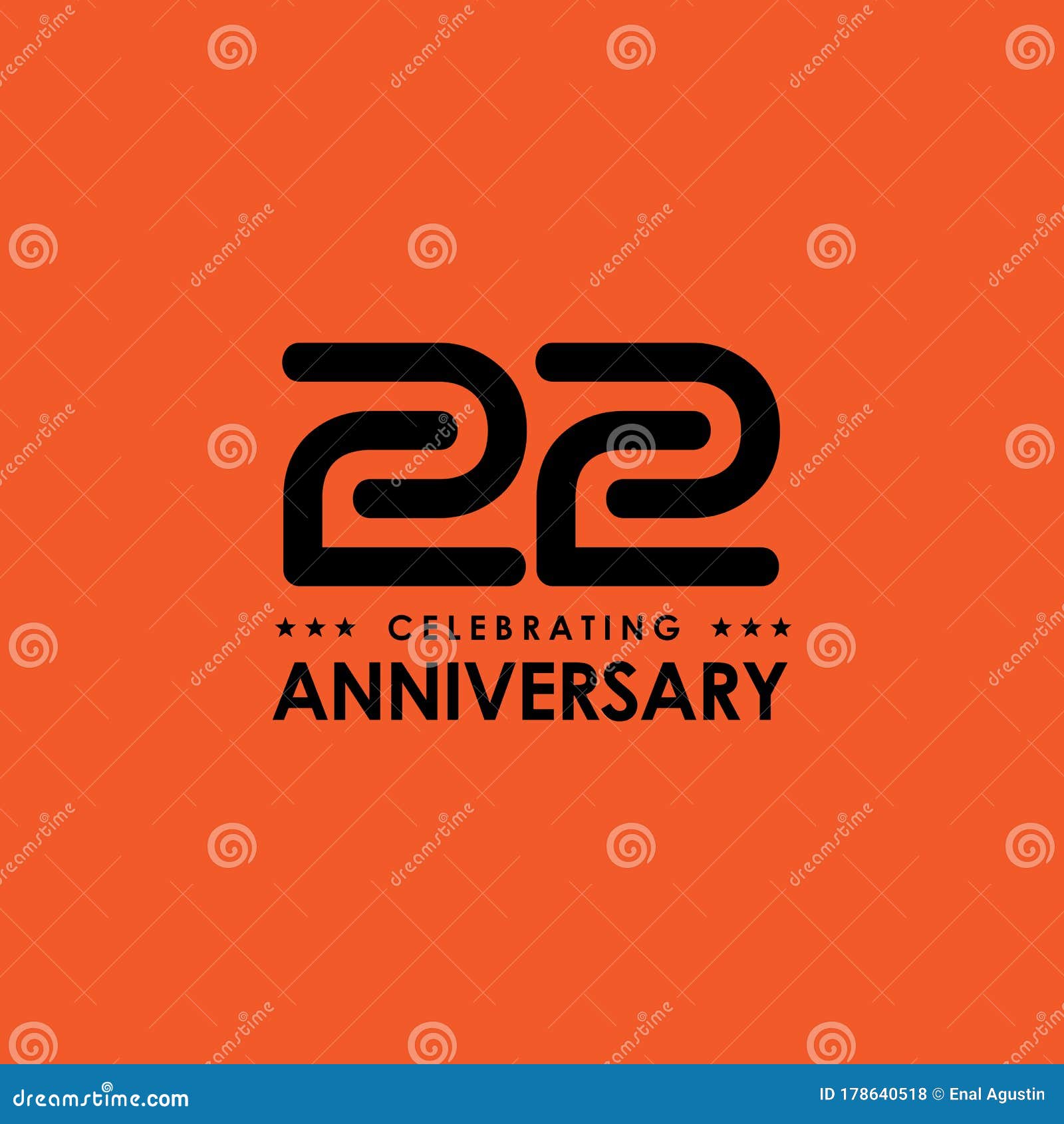 22nd Year Anniversary Logo Design Template Stock Vector - Illustration ...