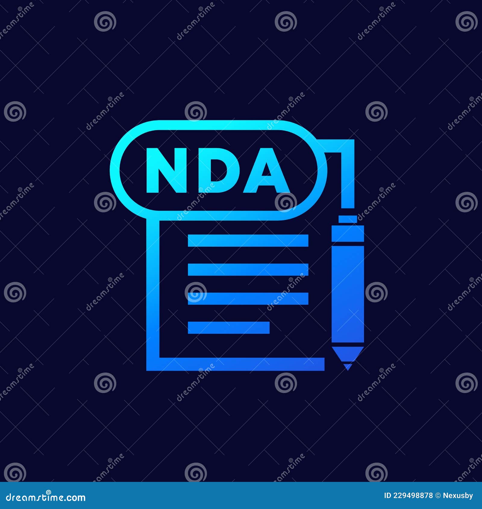 NDA Contract, Business Icon for Web, Vector Stock Vector - Illustration ...