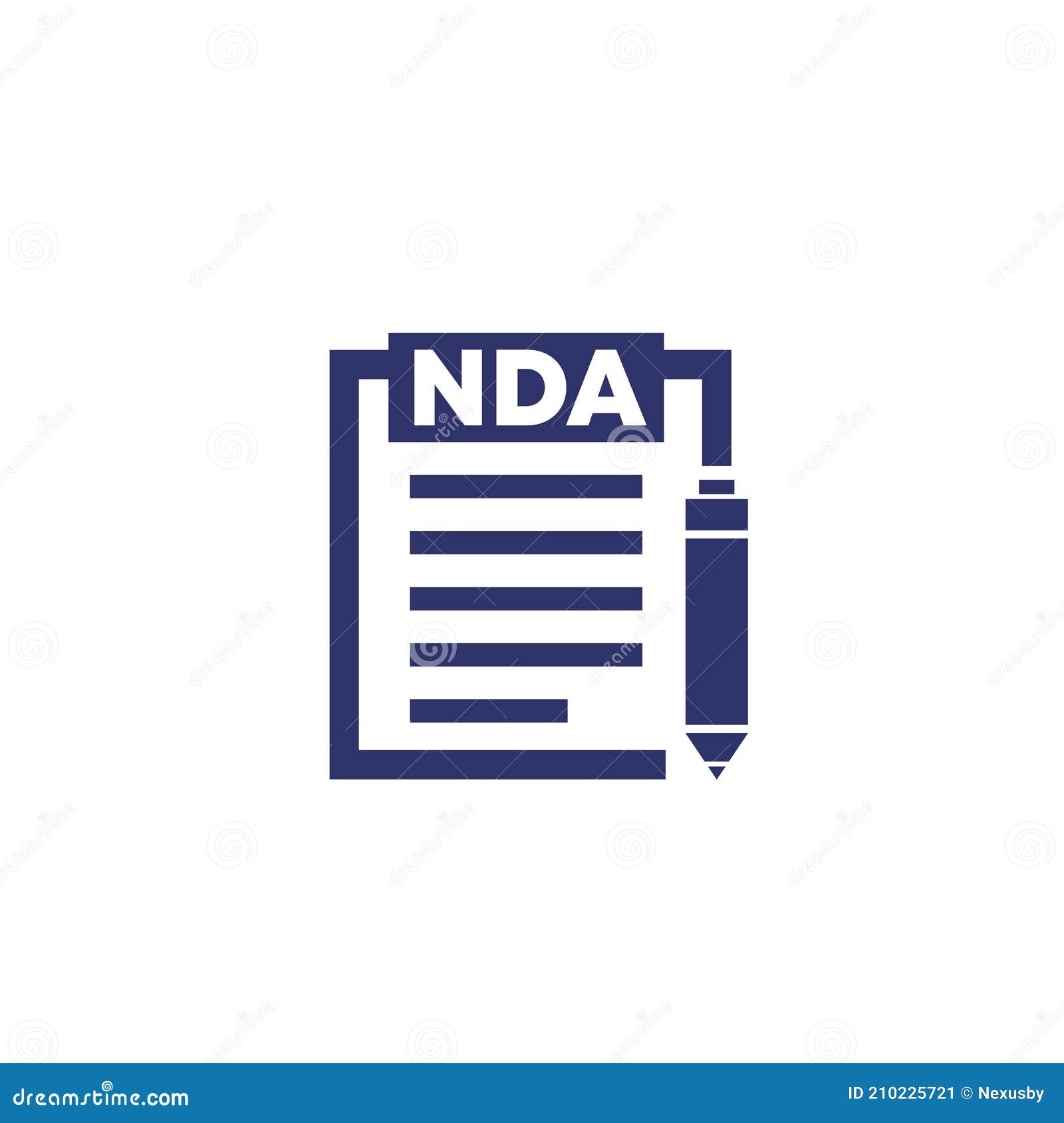 NDA document icon on white stock vector. Illustration of nondisclosure ...