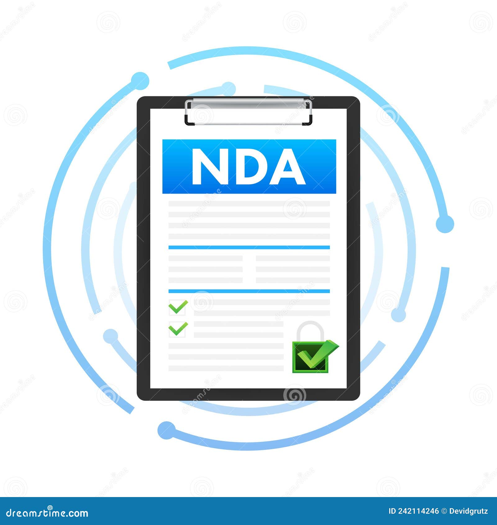 NDA Document, Non Disclosure Agreement, Privacy Document. Vector Stock ...