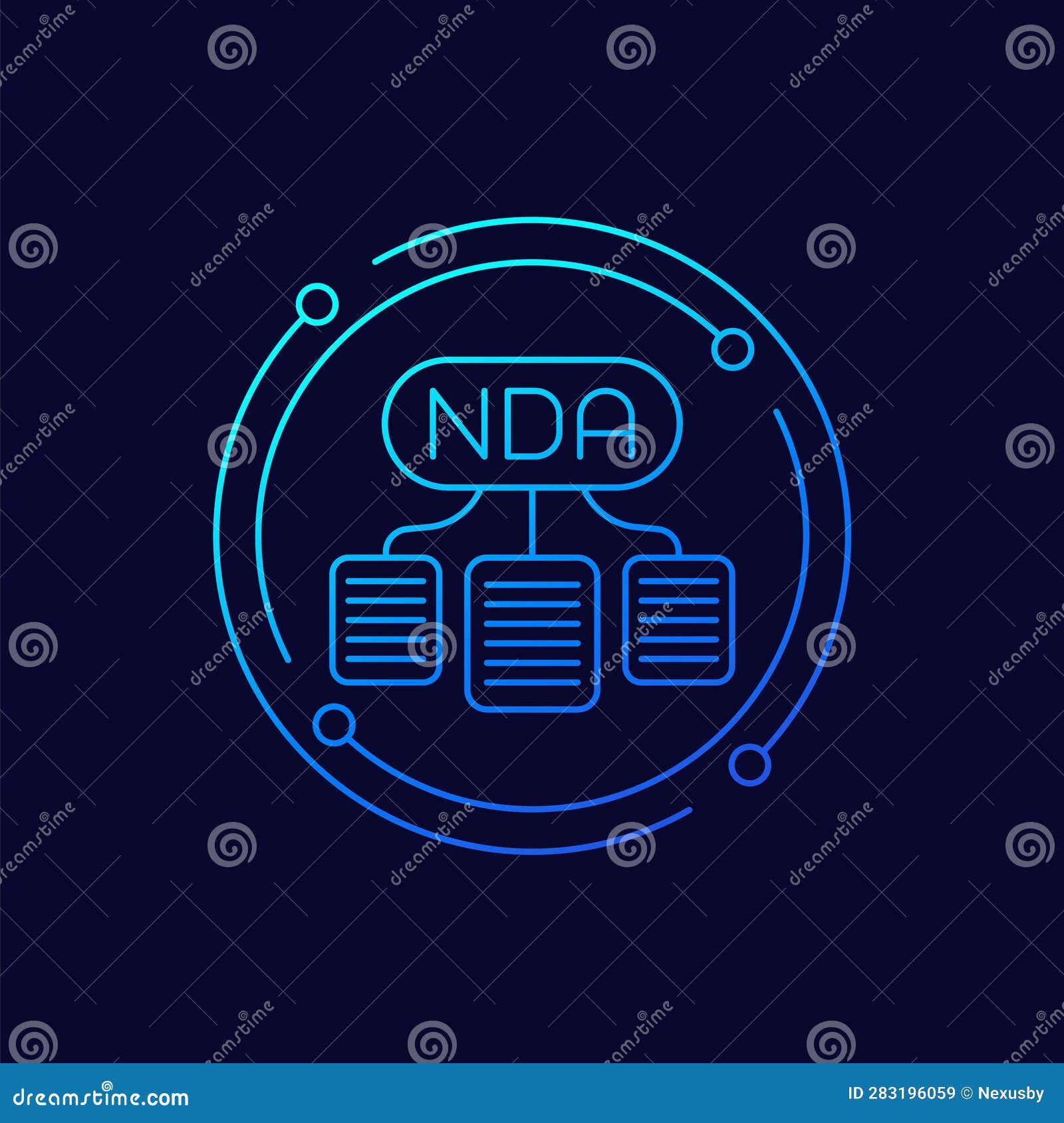 NDA Icon with Documents, Linear Design Stock Vector - Illustration of ...
