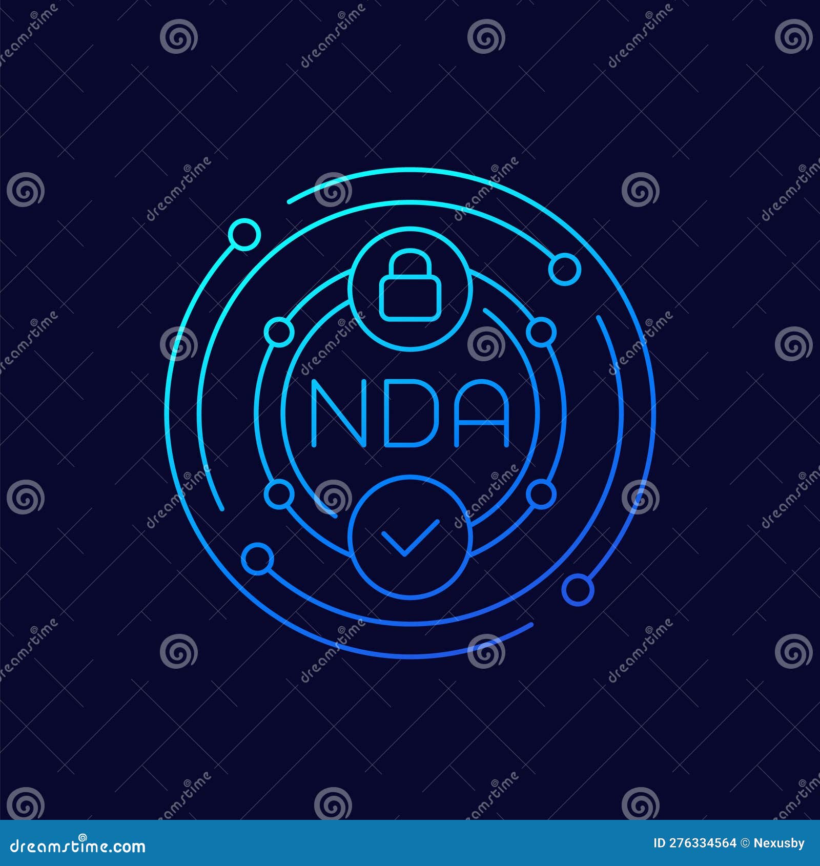 NDA Icon, Non Disclosure Agreement Linear Vector Stock Vector ...