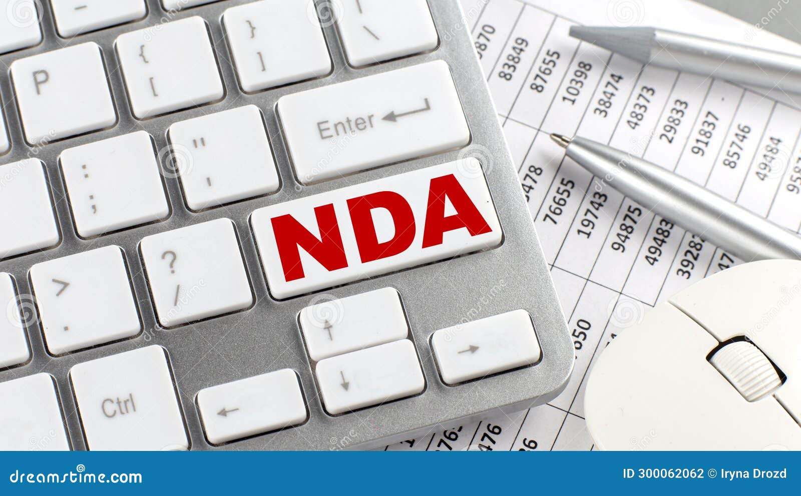 NDA Text on a Keyboard Wirh Chart and Pencil Stock Photo - Image of ...