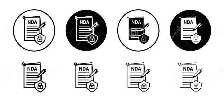 NDA Vector Icon Set Collection. NDA Outline Flat Icon Stock ...