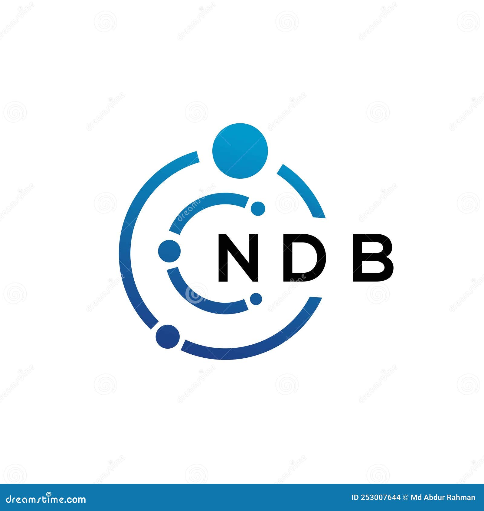 NDB Letter Technology Logo Design on White Background. NDB Creative ...