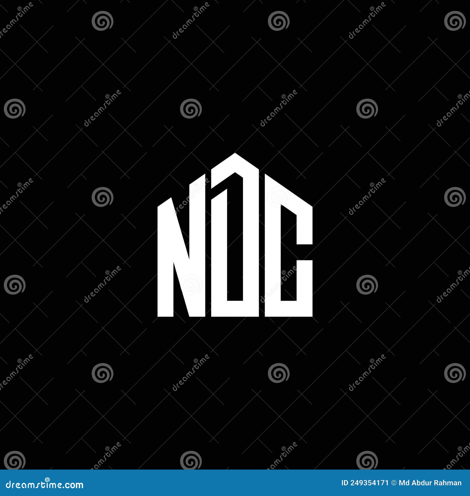 NDC Letter Logo Design on BLACK Background. NDC Creative Initials ...