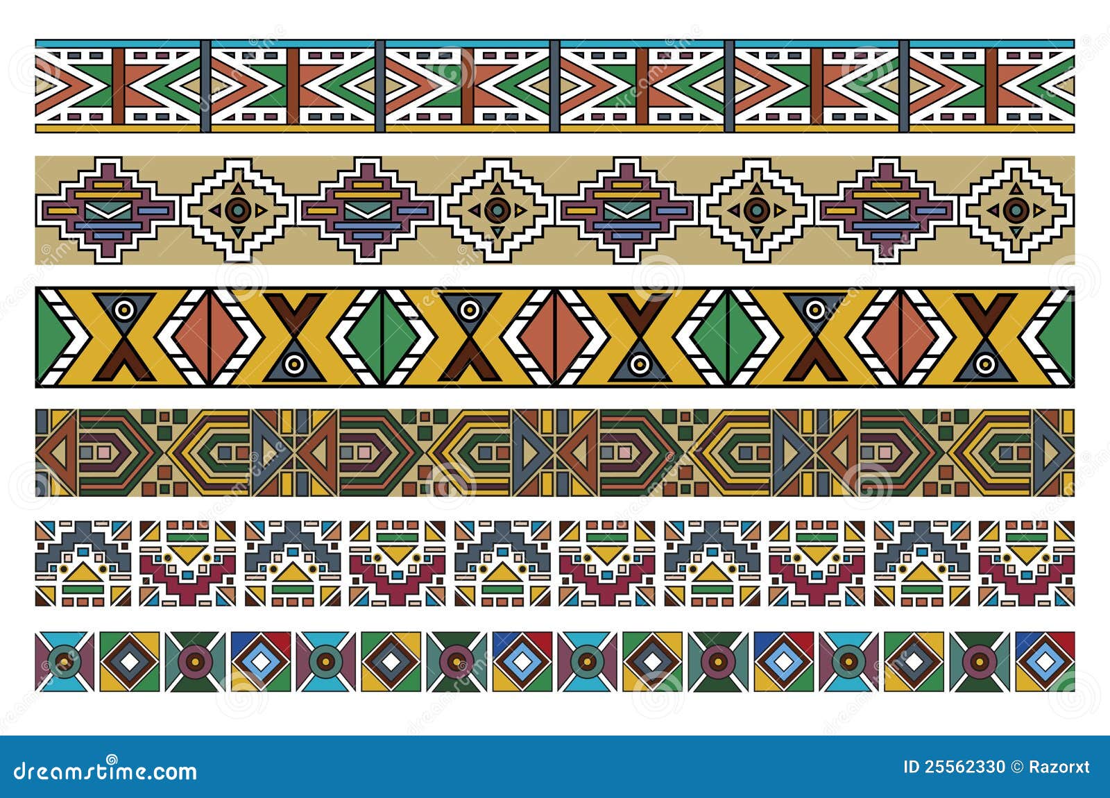 Ndebele Afrikanische Rand-Muster-Kunst 2 Vektor Abbildung ...