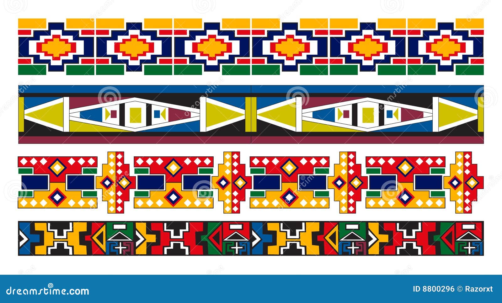 Ndebele Afrikanische Rand-Muster-Kunst Vektor Abbildung - Illustration ...