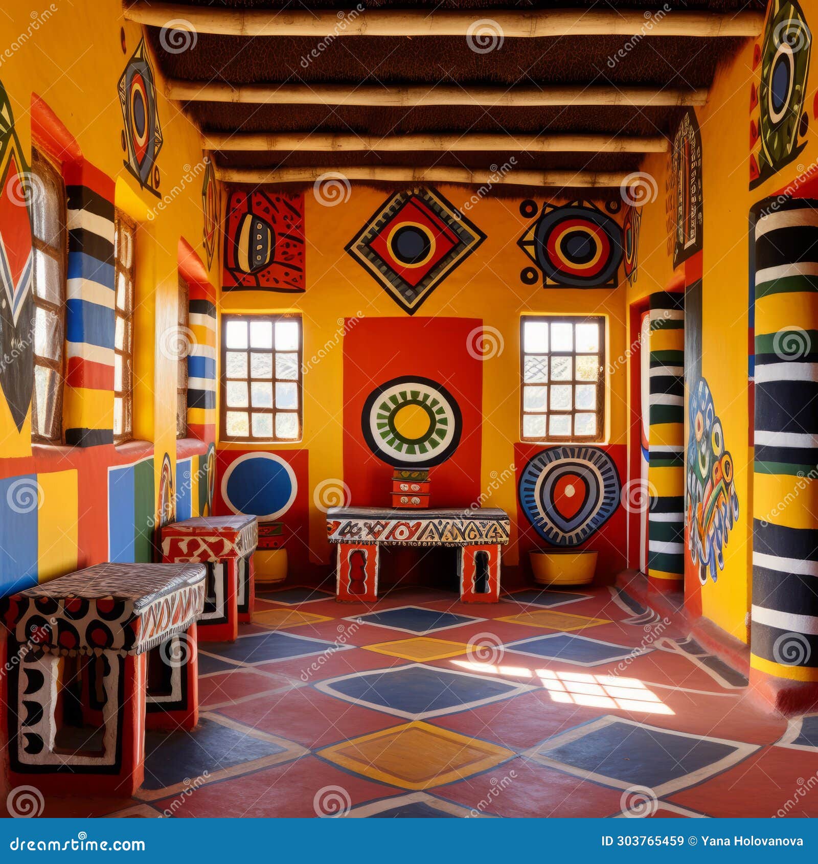 Ndebele House Painting Patterns Stock Illustration - Illustration of ...