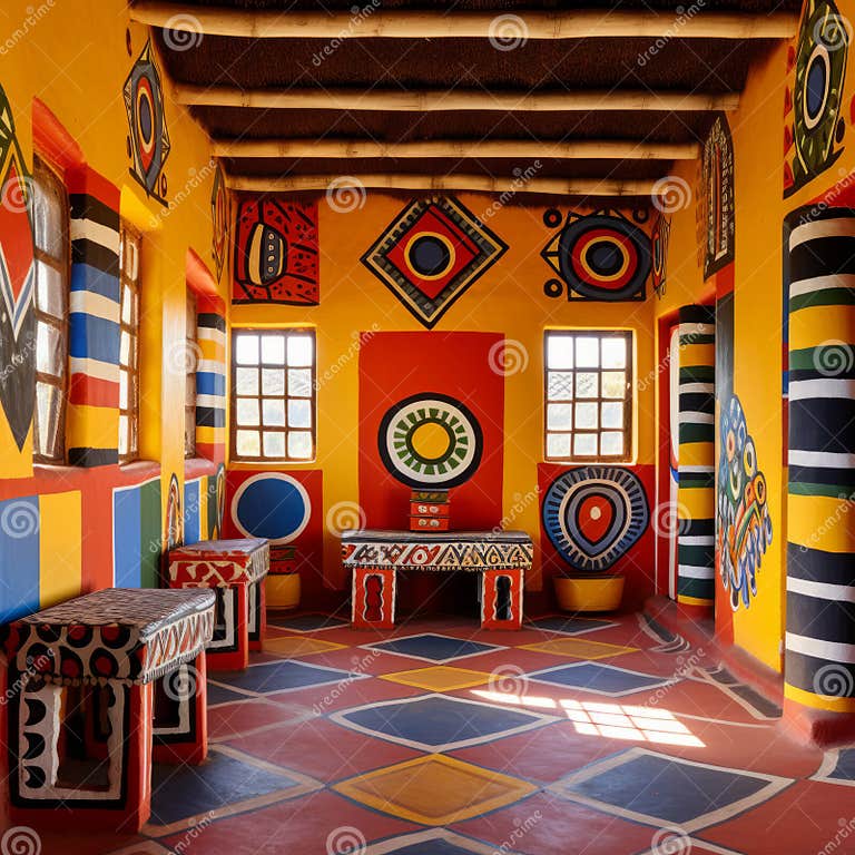 Ndebele House Painting Patterns Stock Illustration - Illustration of ...