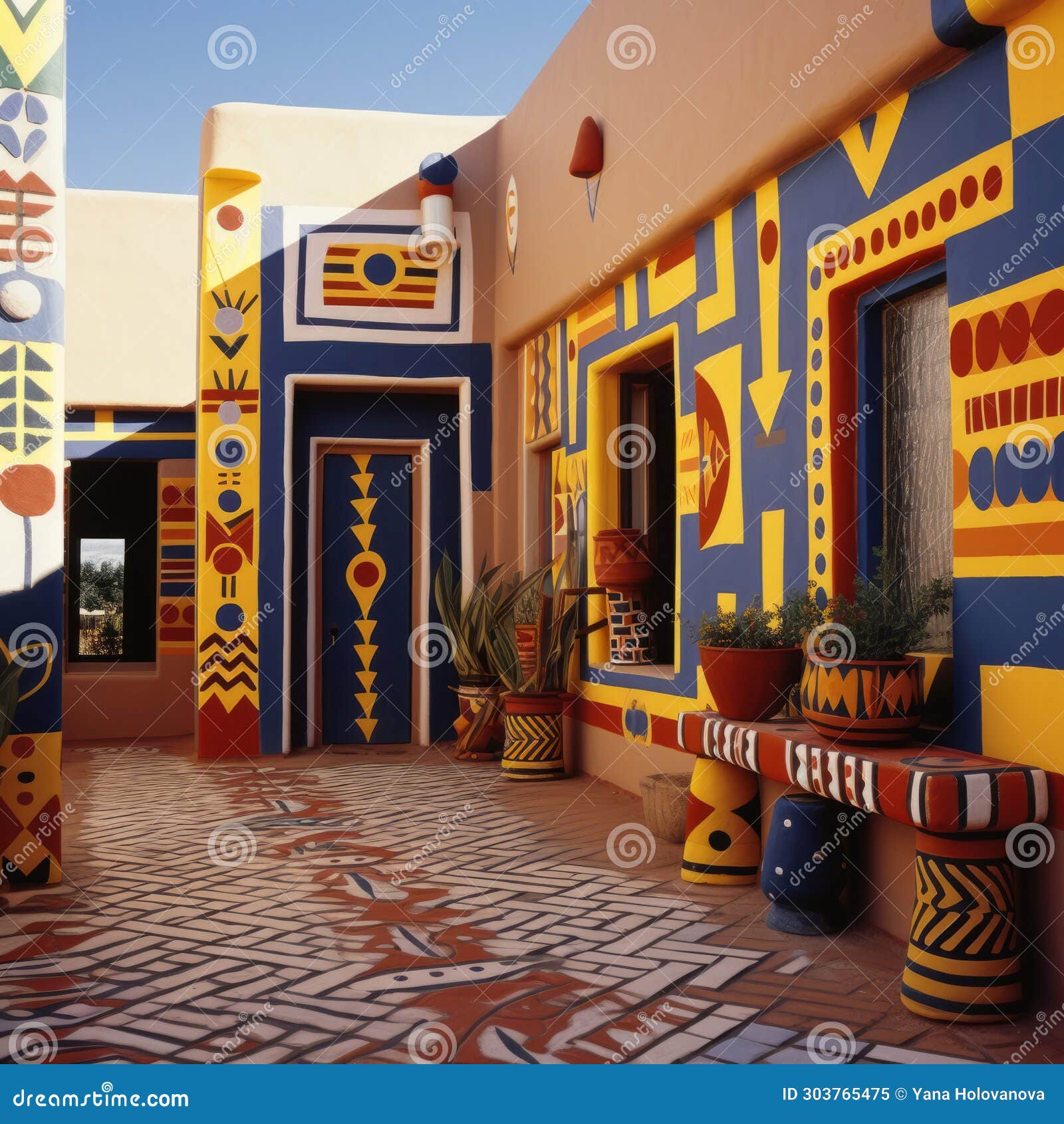 Ndebele House Painting Patterns Stock Illustration - Illustration of ...