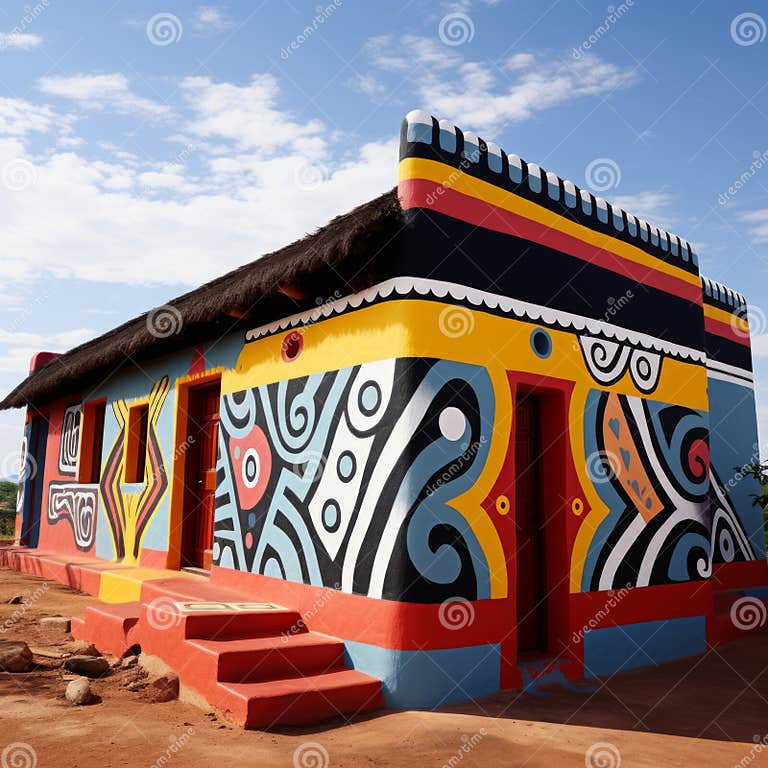 Ndebele House Painting stock illustration. Illustration of designs ...