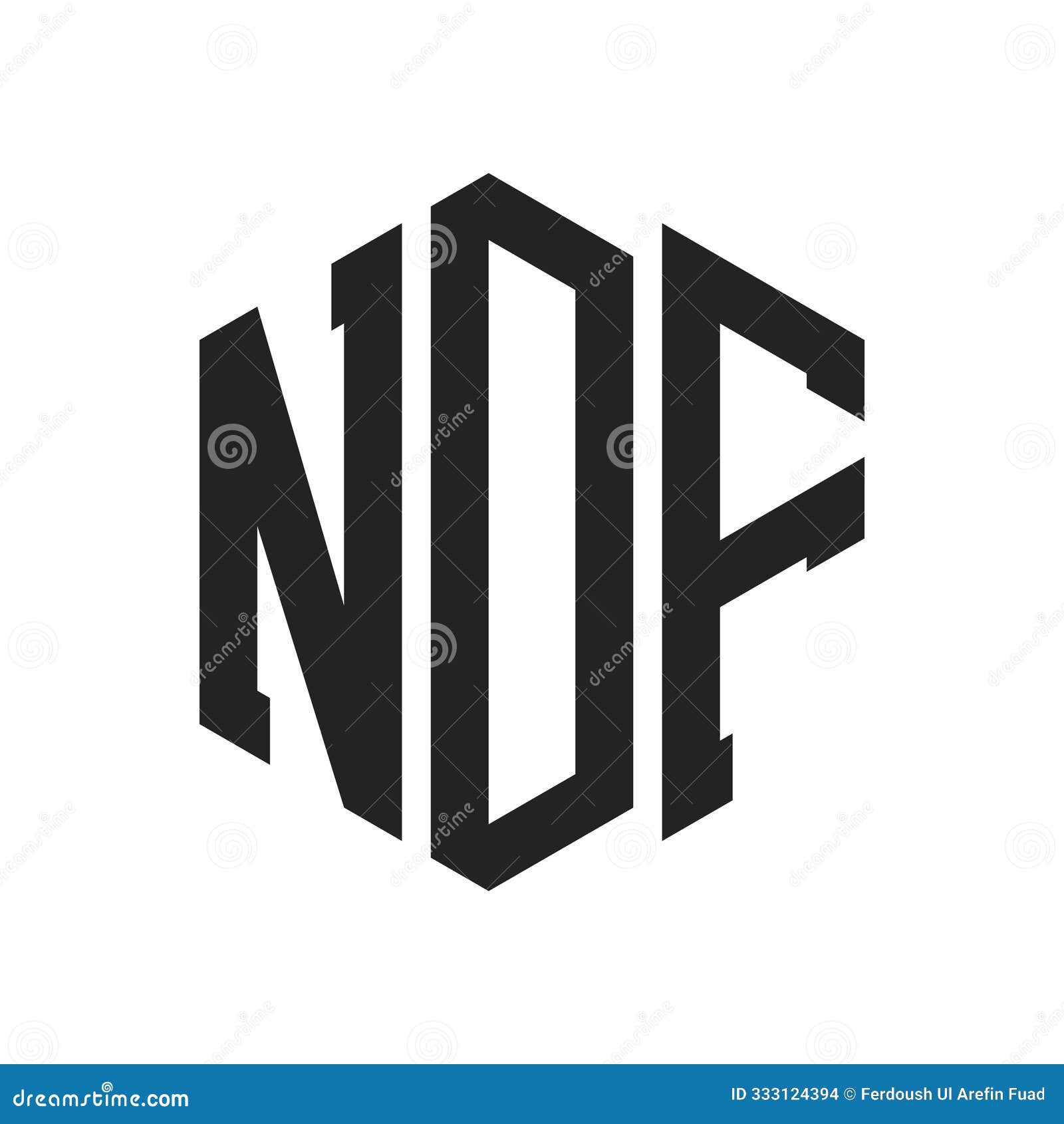 NDF Logo Design. Initial Letter NDF Monogram Logo Using Hexagon Shape ...