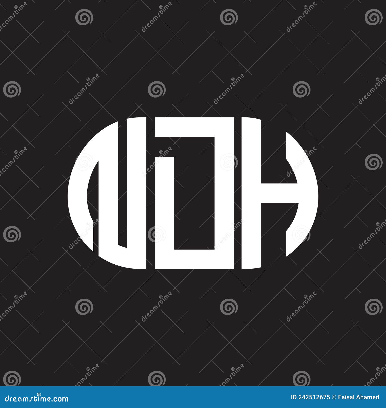 NDH Letter Logo Design on Black Background. NDH Creative Initials ...